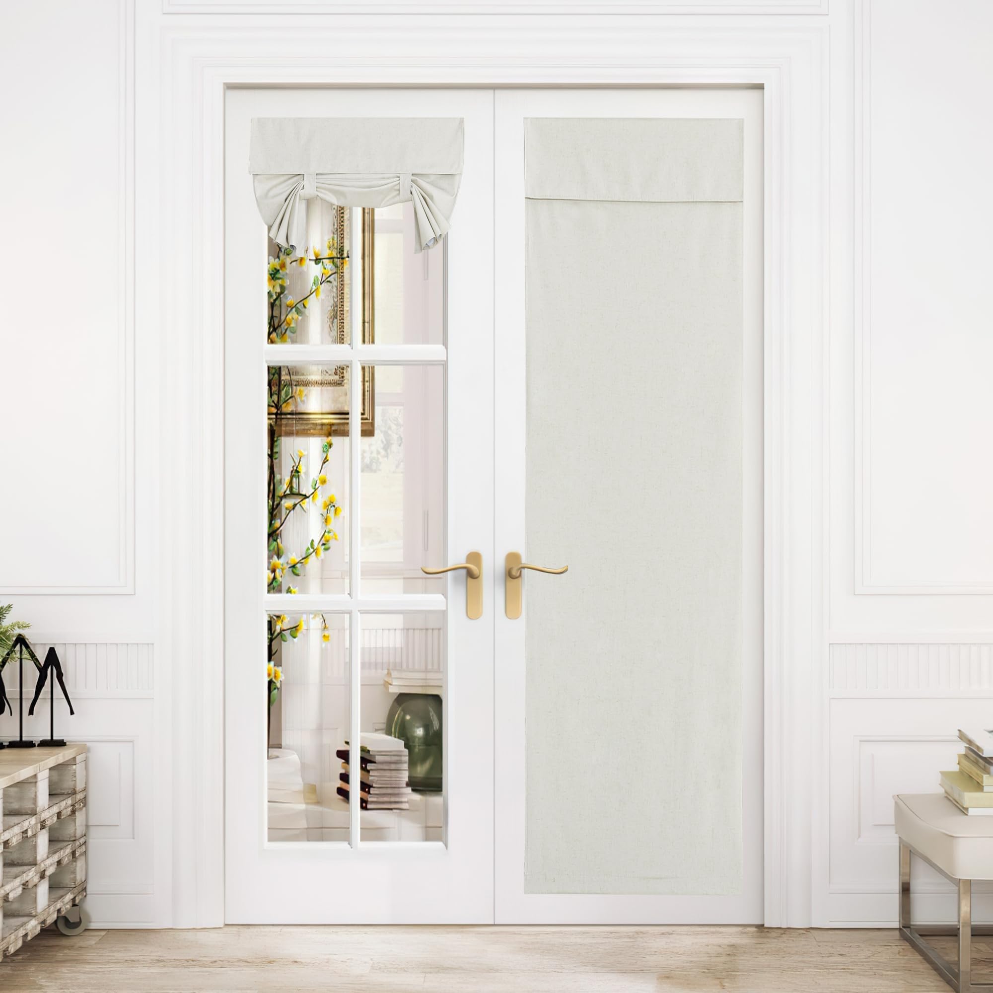 Snapklik.com : NICETOW Linen Curtain For French Door - 100% Blackout ...