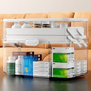 Amazon.com: 3-Tier Portable Medicine Storage Box, Medical Organizer ...