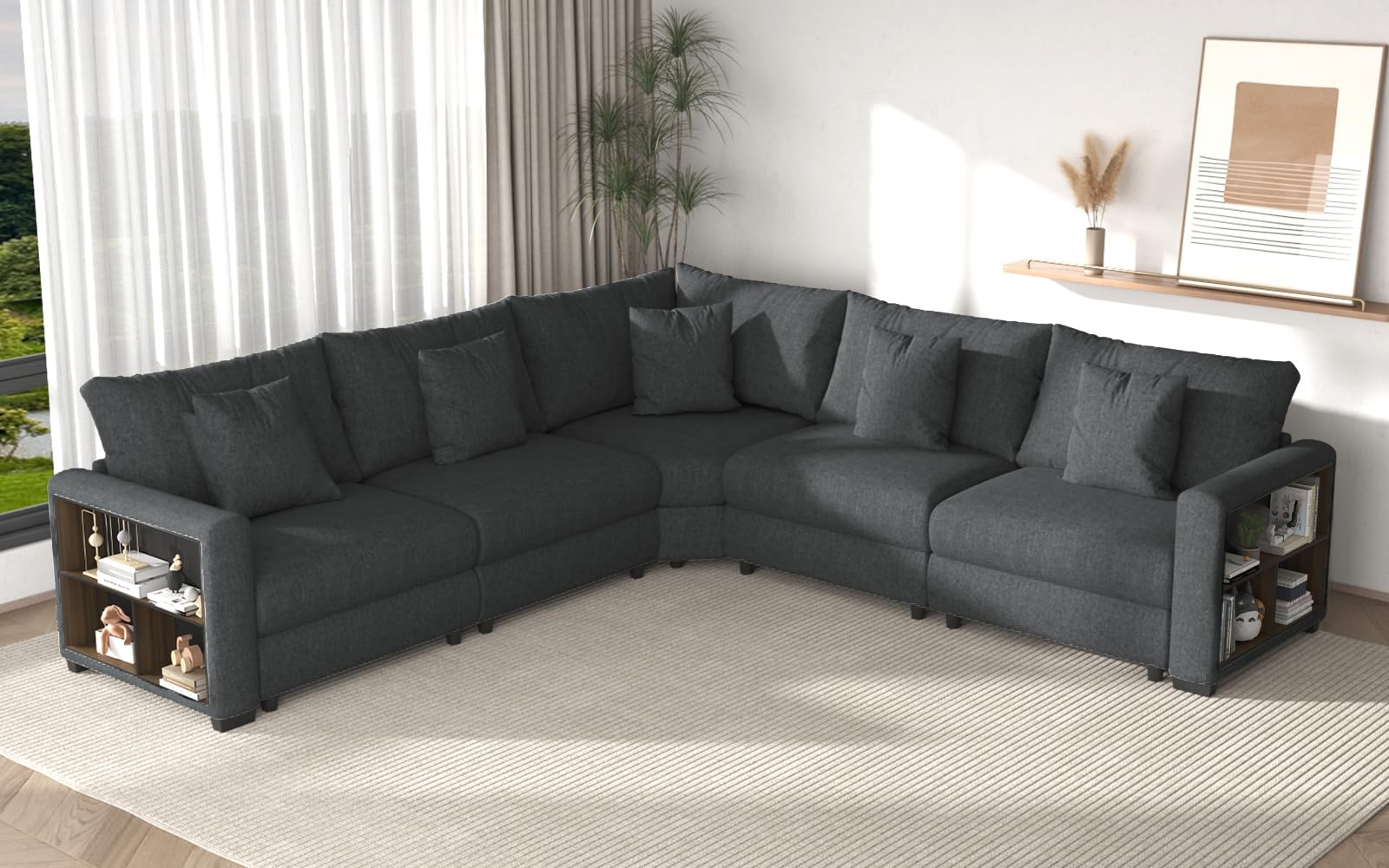 Amazon.com: Oversized Corner Sectional Couches Extra Large 5 Seat V ...