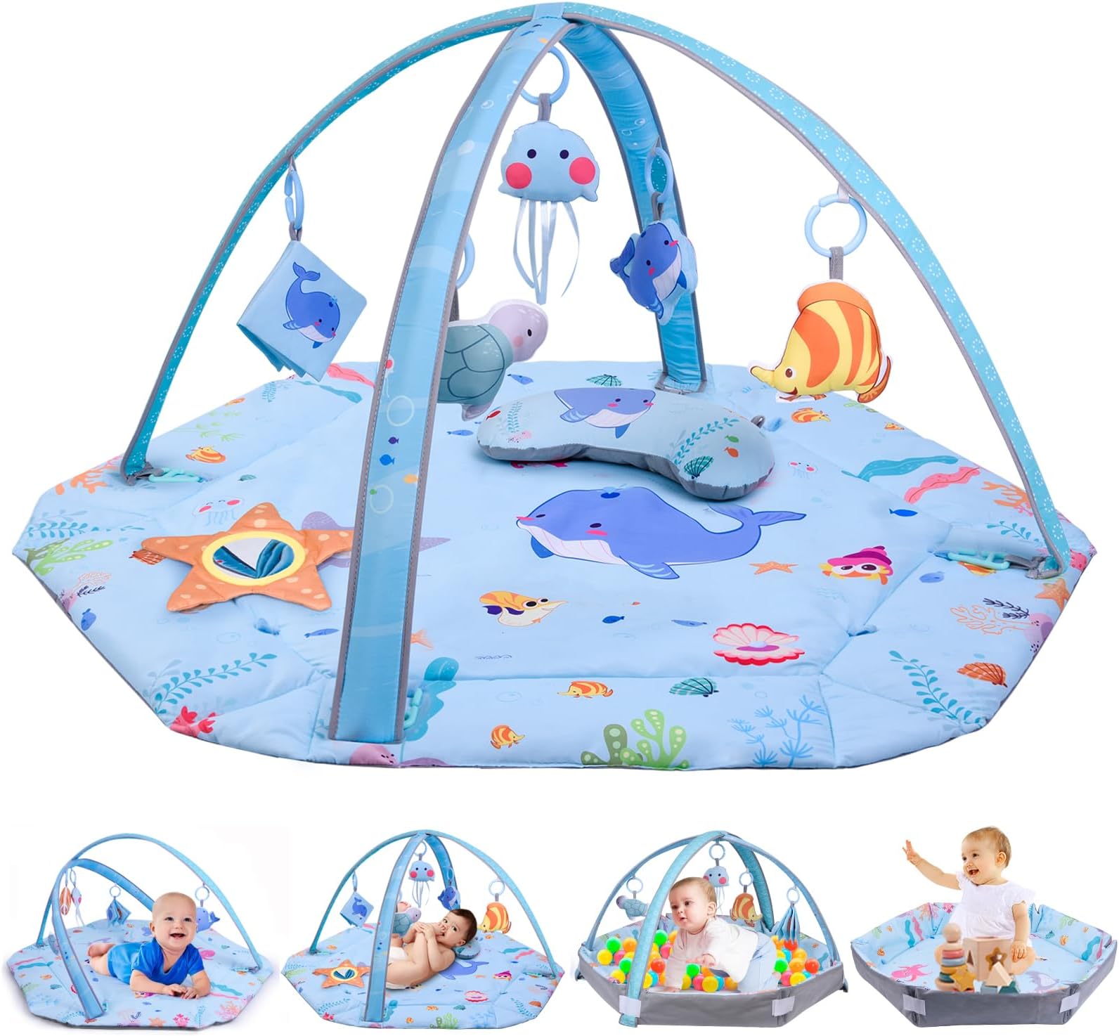 Amazon.com : EMILYSTORES Baby Activity Play Gym Mats Ocean Park L30 x ...
