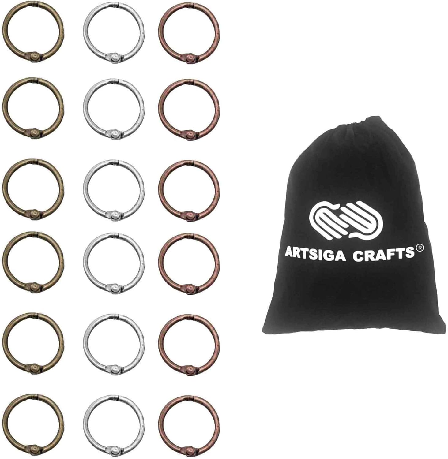 Amazon.com: Tim Holtz Idea-Ology Fasteners Mini Book Rings 0.75 inches ...