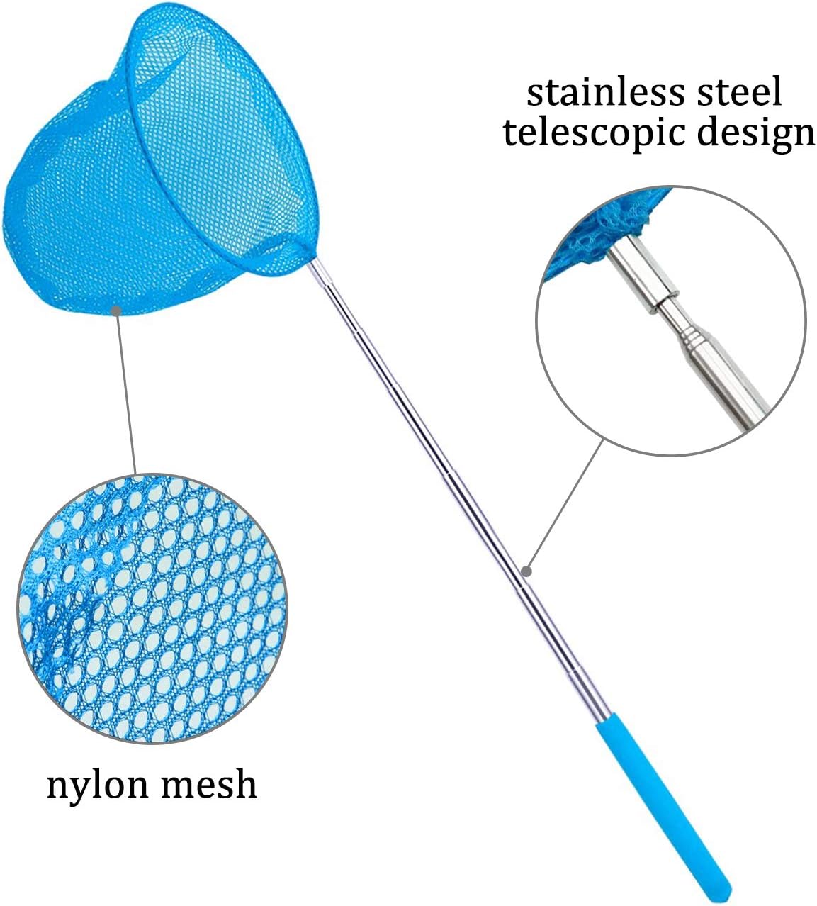 aovowog 5 Pack Kids Telescopic Butterfly Nets Fishing Nets Extendable ...