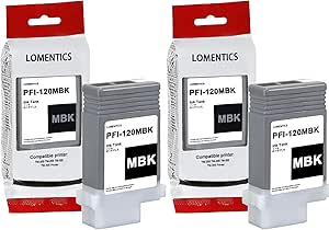 Amazon.com: PFI-120 130ml Ink Tank (2 Pack, Matte Black) Lometic Compatible PFI-120MBK Ink ...