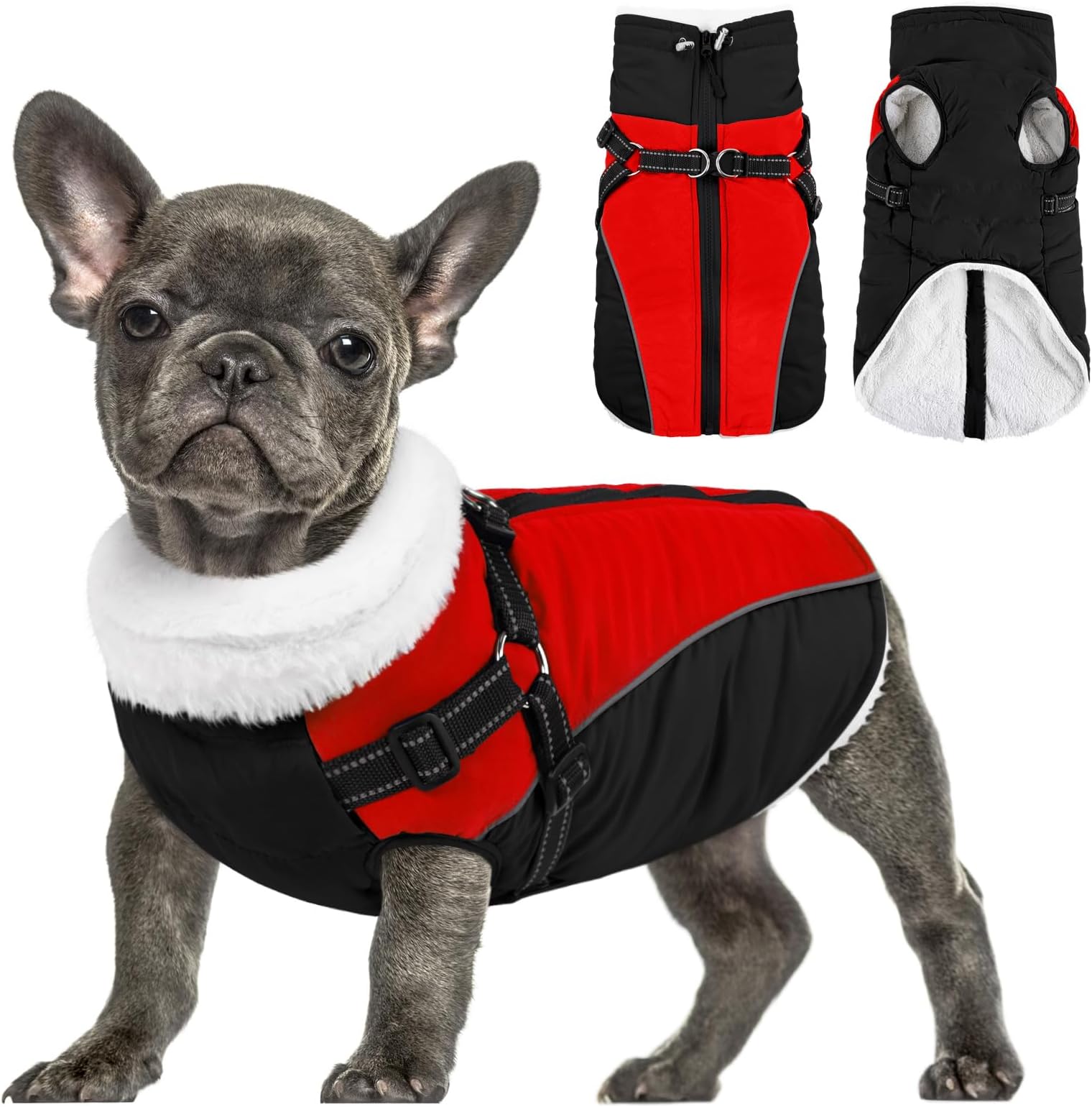 Amazon.com : SlowTon Dog Jacket with Harness Built in, Waterproof ...