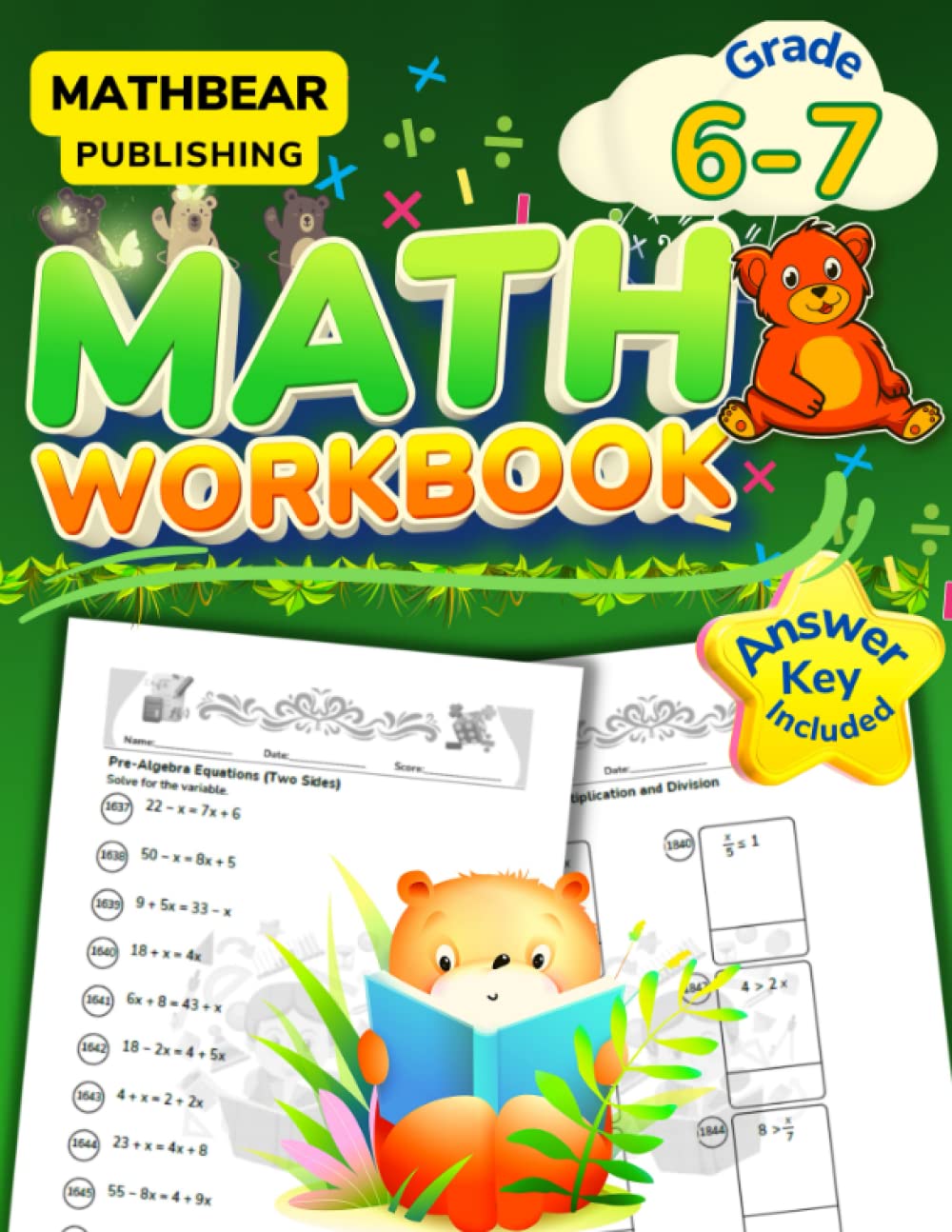 MathBear: Math Workbook Grades 6 and 7: 6th and 7th Grade Math Workbook ...