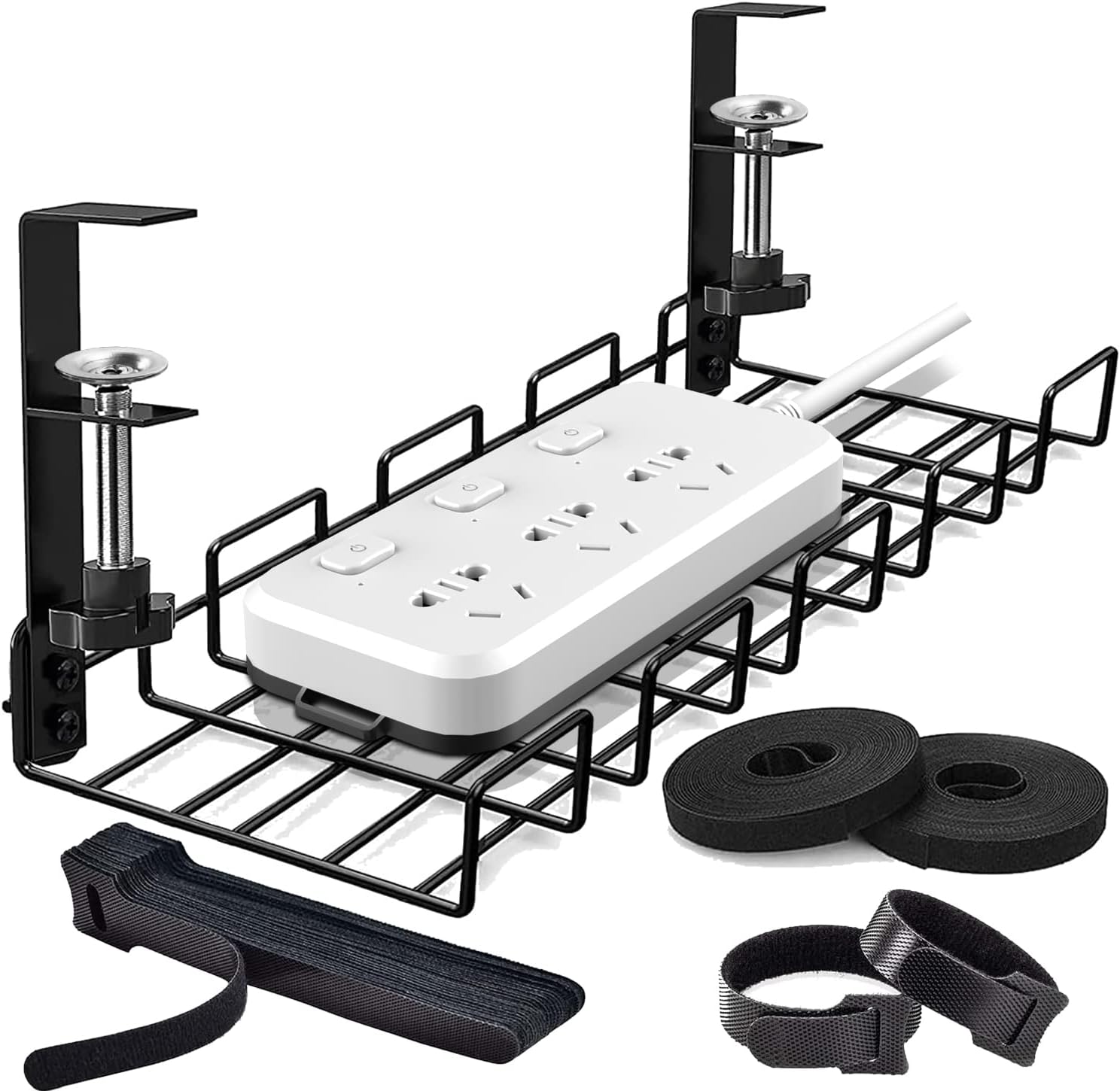 INCHOR Under Desk Cable Management Tray, 15.7'' No Drill Steel Desk ...