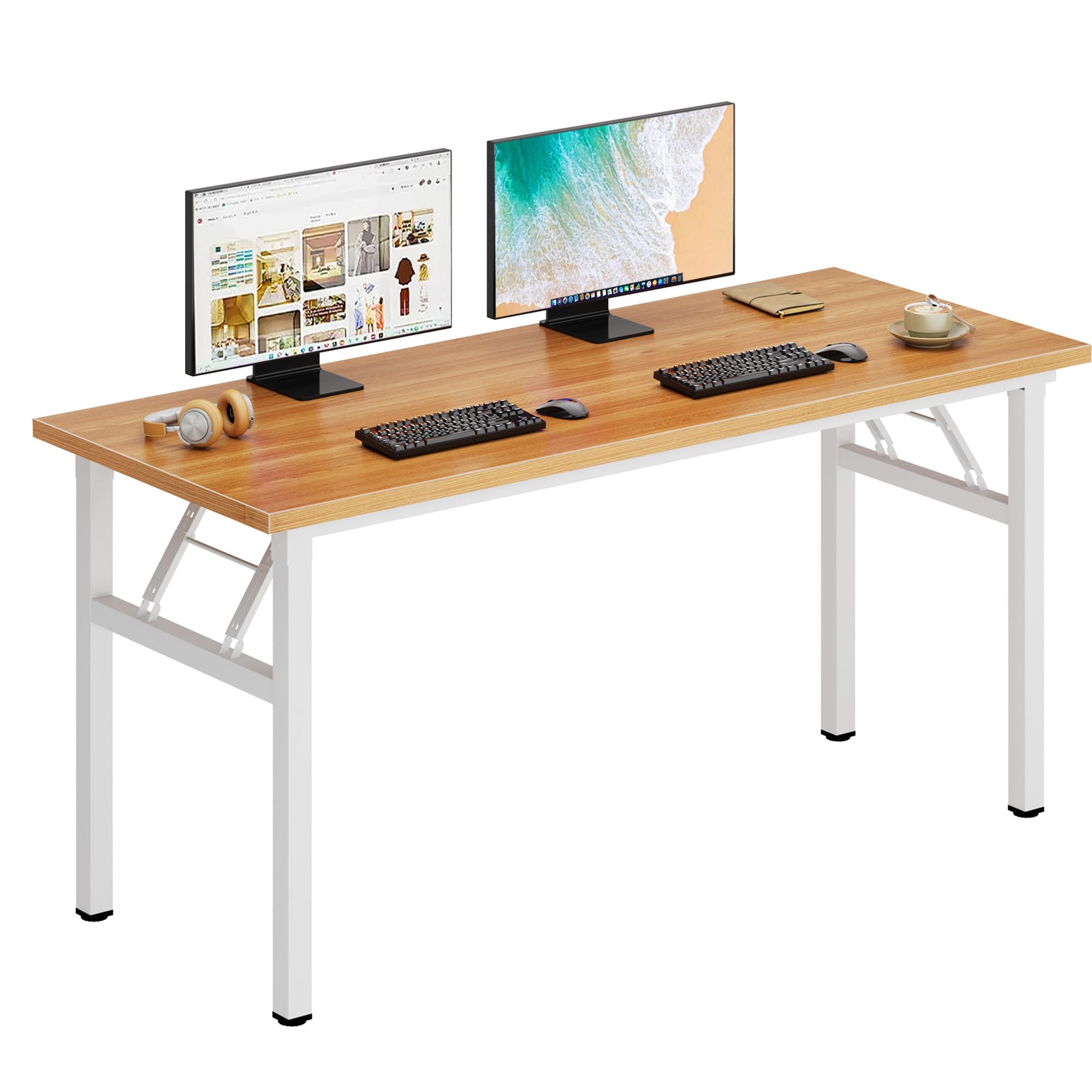 Amazon.com: DlandHome Large Computer Desk, Folding Desk, Decent and ...