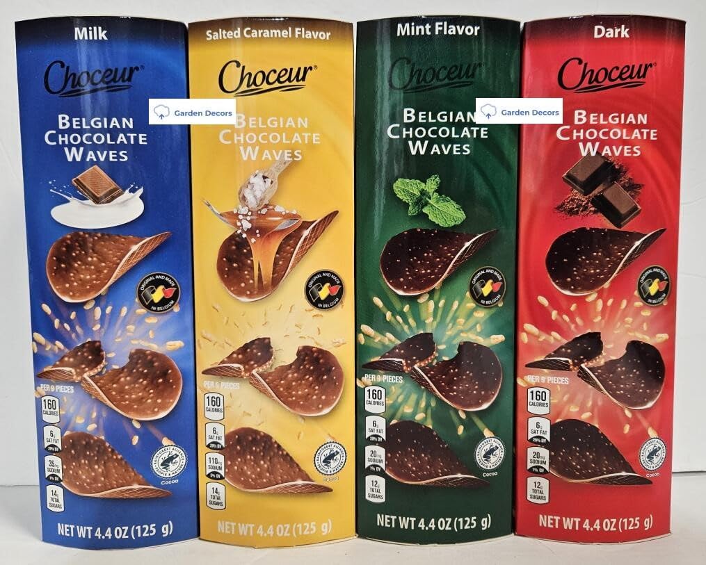 Amazon.com: Choceur Belgian Chocolate Waves, Milk & Salted Caramel ...