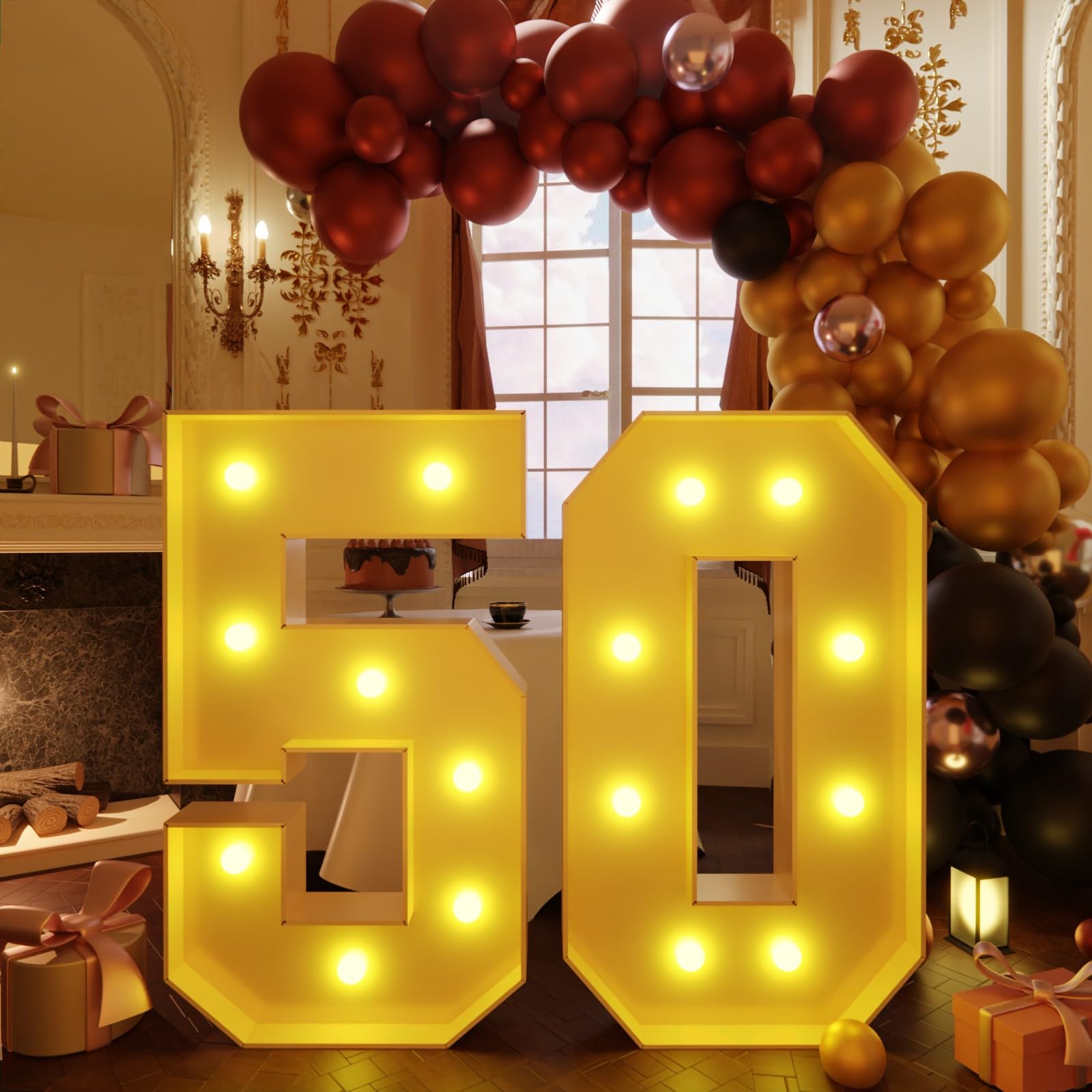 Amazon.com: imprsv 3FT Block Marquee Numbers, Marquee Light Up Numbers ...
