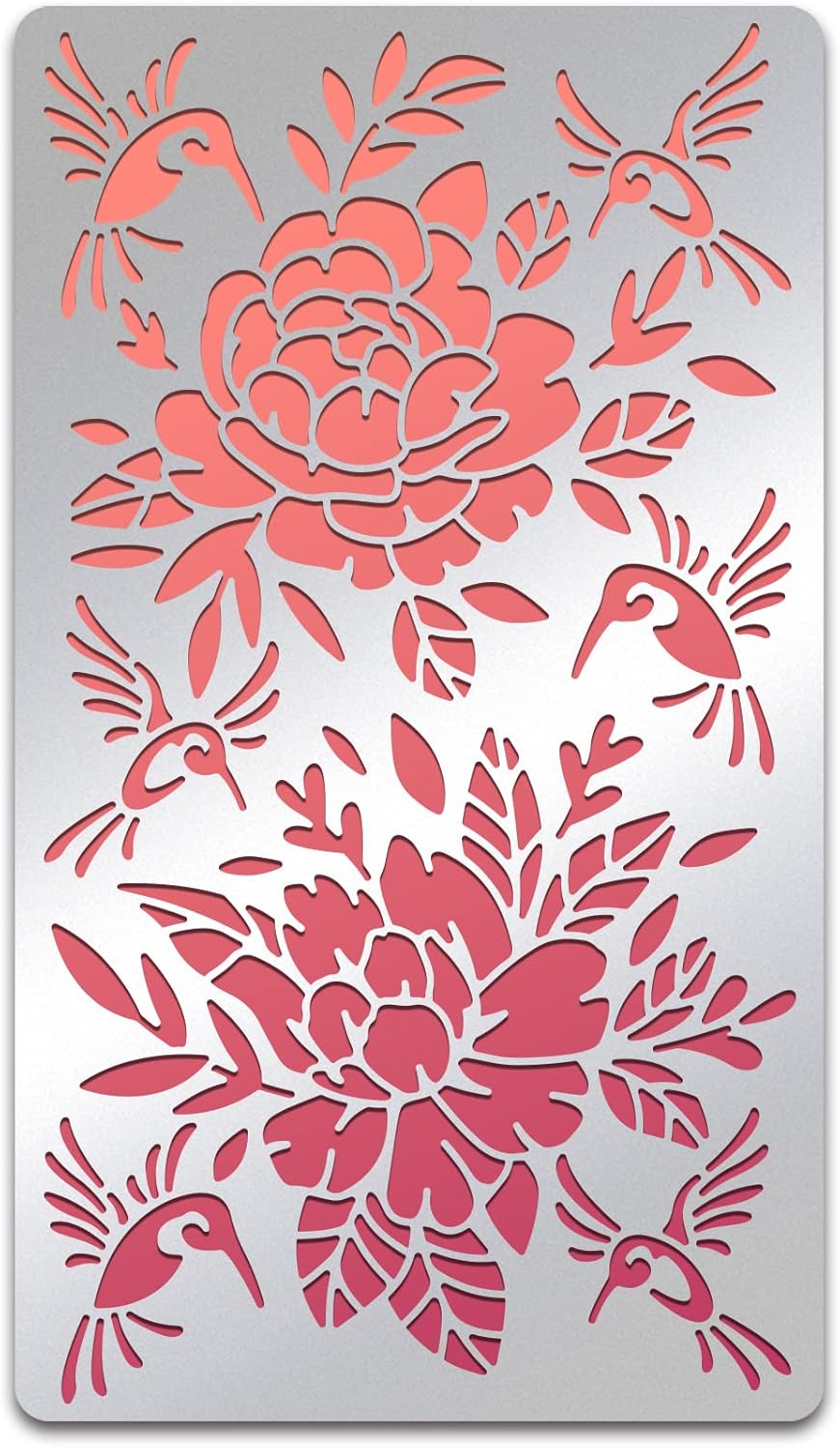 Amazon.com: BENECREAT Floral Metal Stencils, Flowers Birds Stainless ...