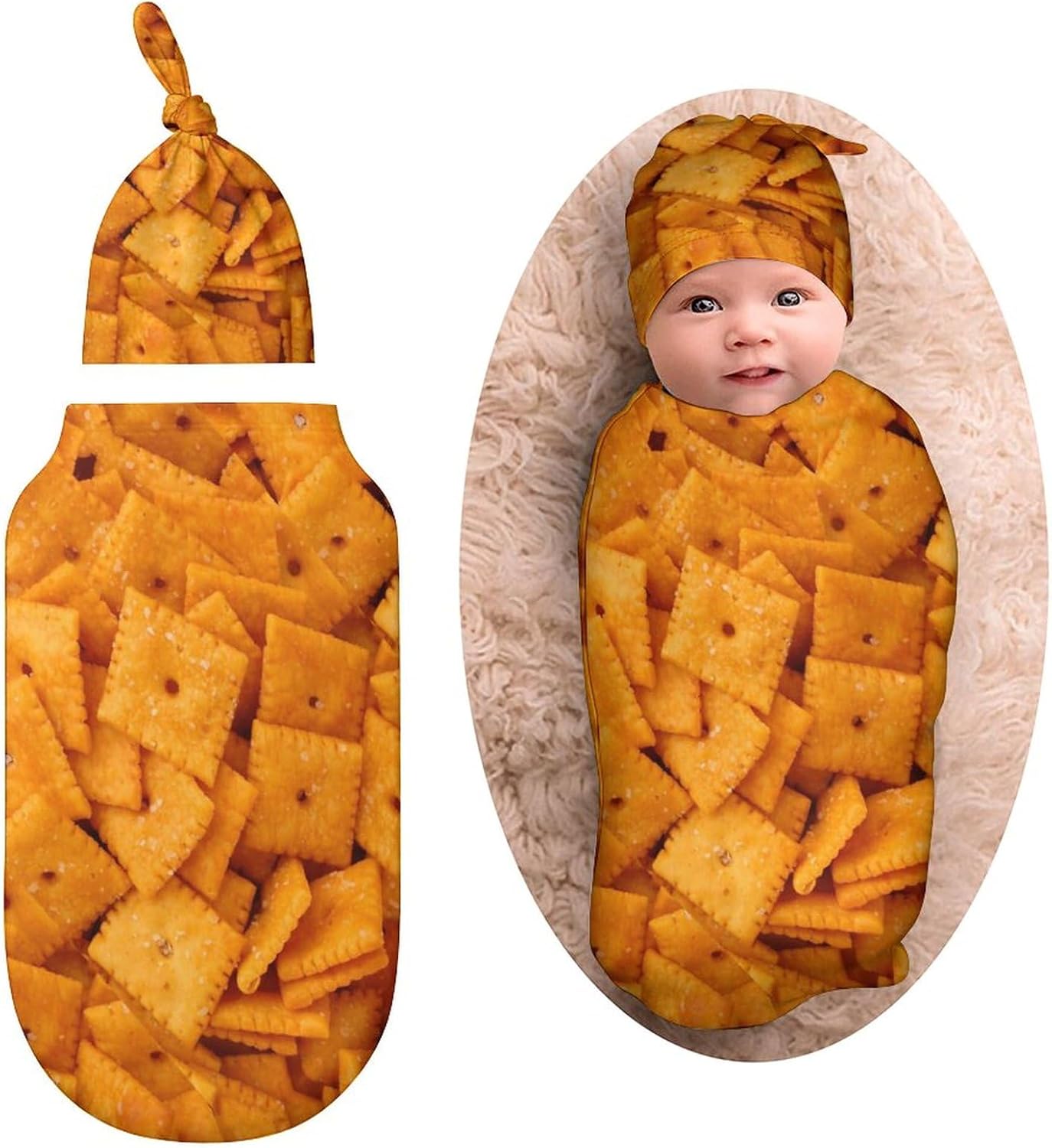 Amazon.com: 3D Funny Realistic Food Cheese Cracker Saltine Cracker ...