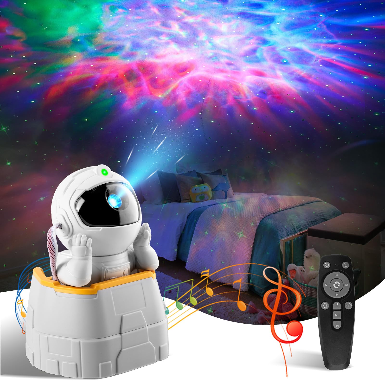 HOIDGUB Galaxy Projector, 2 in 1 Star Projector with Bluetooth Speaker ...