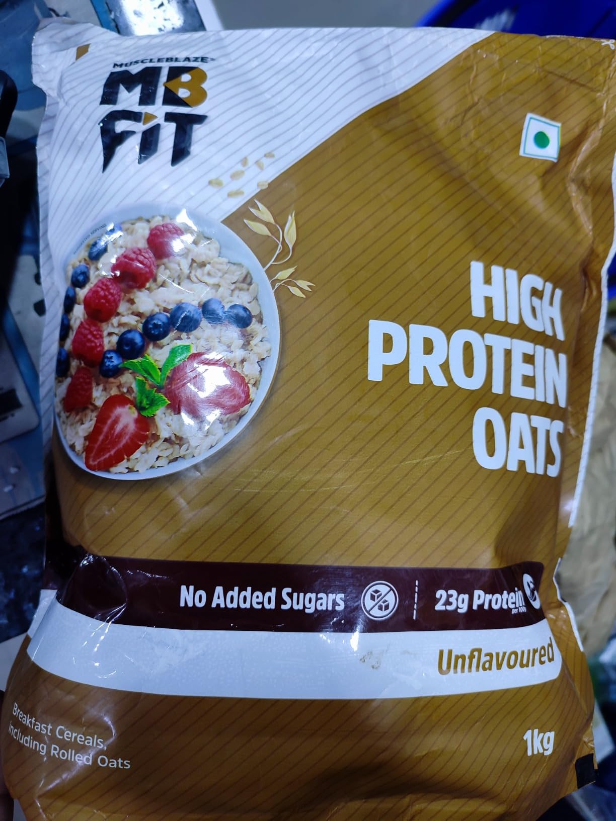 MuscleBlaze Fit High Protein Oats (Dark Chocolate, 2kg) | 22g Protein ...