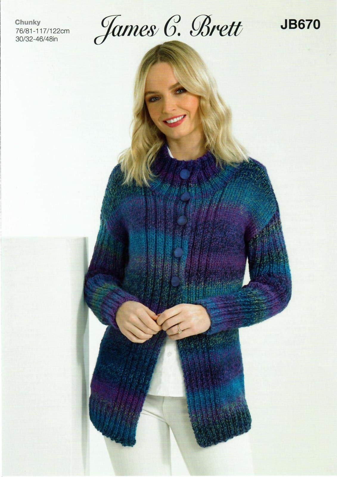 James C Brett JB670 Knitting Pattern Womens Cardigan Sweater in Marble ...