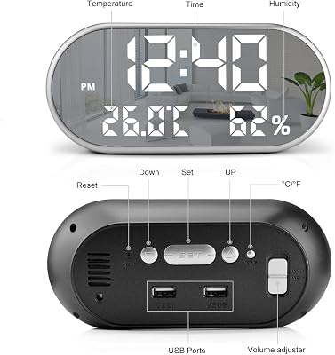SHARPER IMAGE Light Up Electronic Word Clock, Matte Black Finish with ...