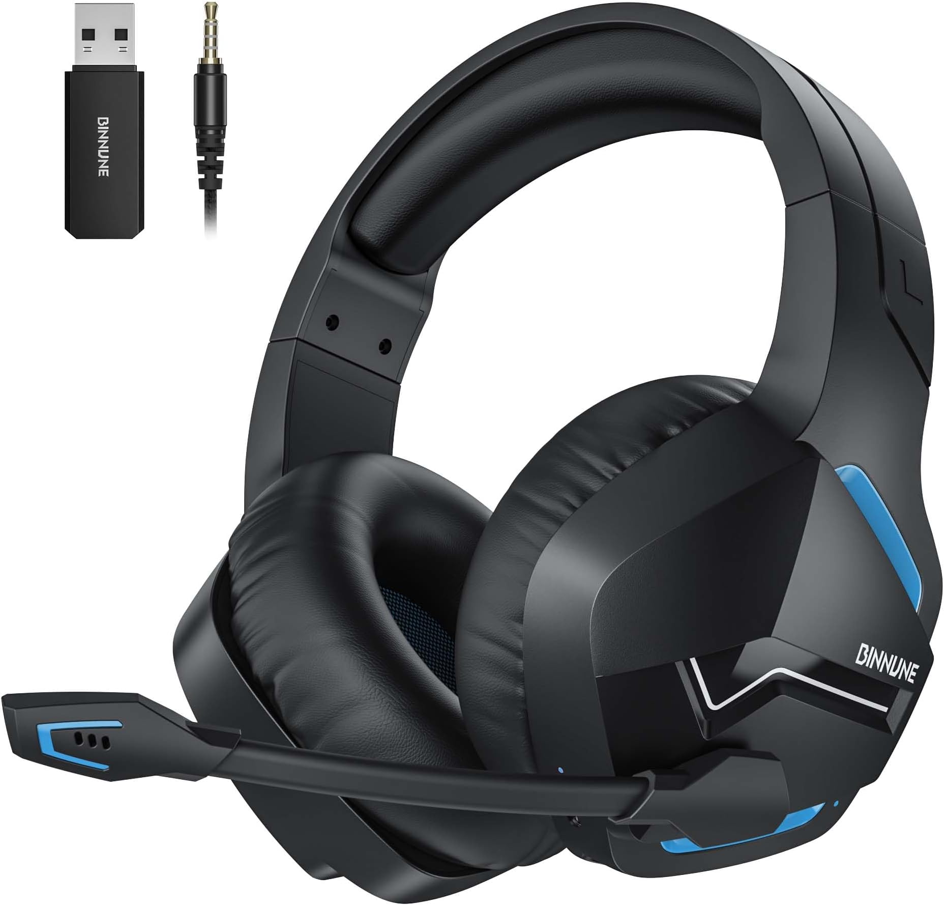 Amazon.com: BINNUNE 2.4GHz Wireless Gaming Headset with Microphone for ...