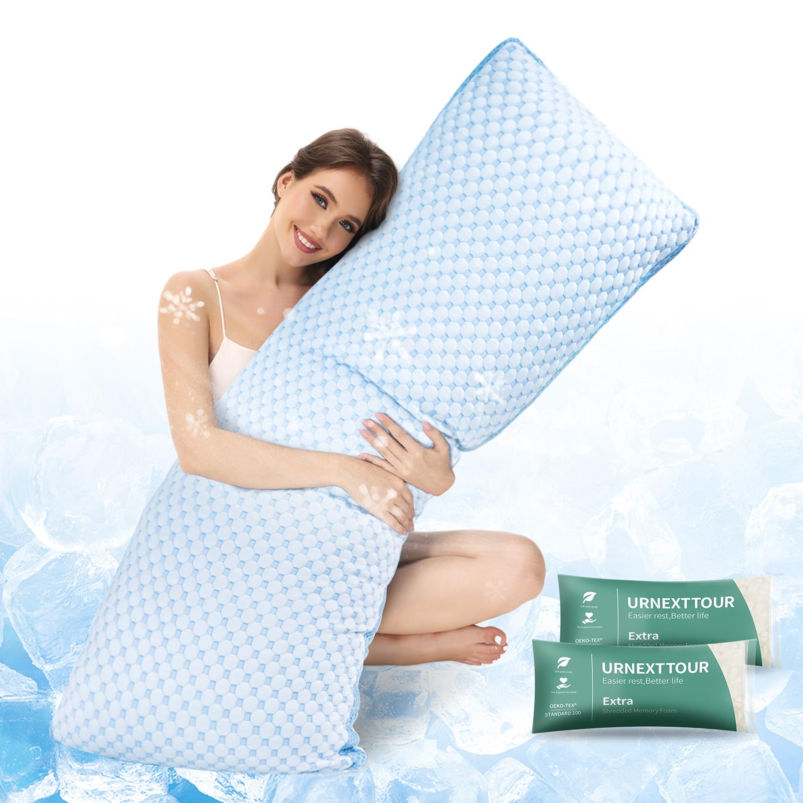 Amazon.com: urnexttour Full Body Pillow Cooling, 2 Compartment Long ...