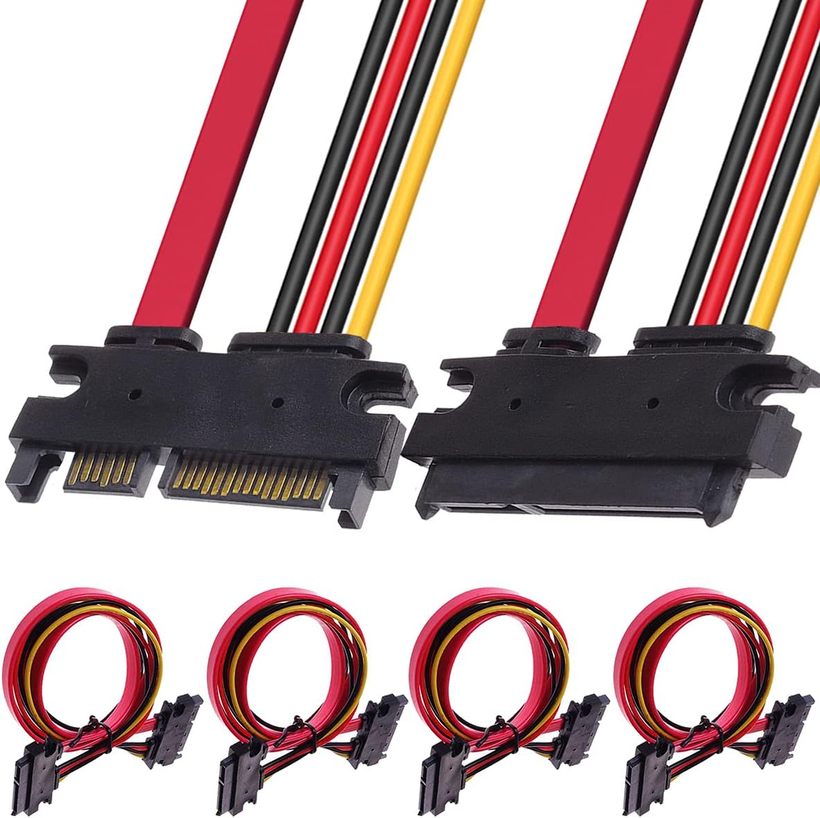 Amazon.com: RLECS 2-Pack 50cm SATA Power Cable 22Pin (7+15) Male Plug ...