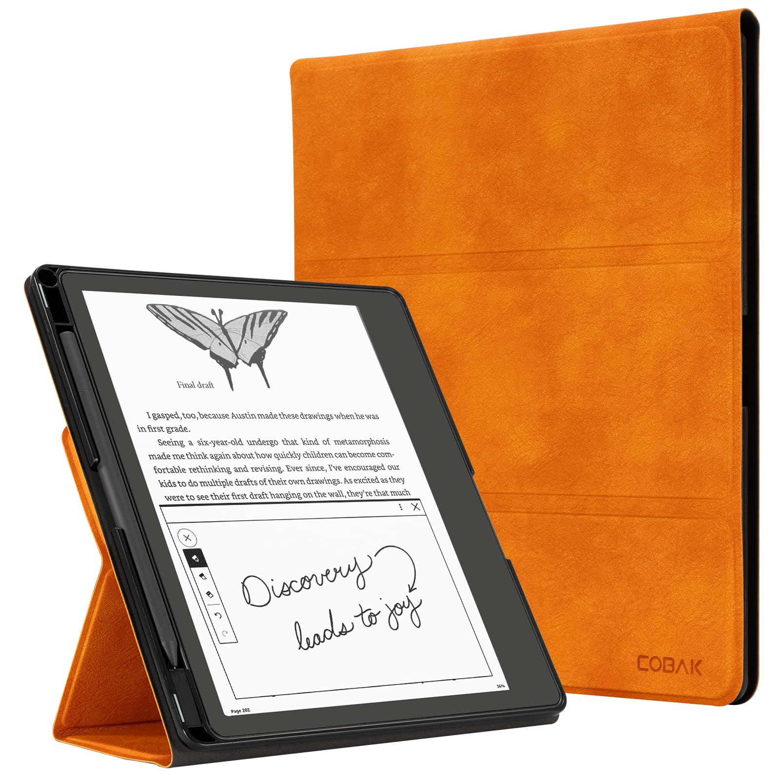Amazon.com: CoBak Stand Case for Kindle Scribe - Premium Folio Leather ...