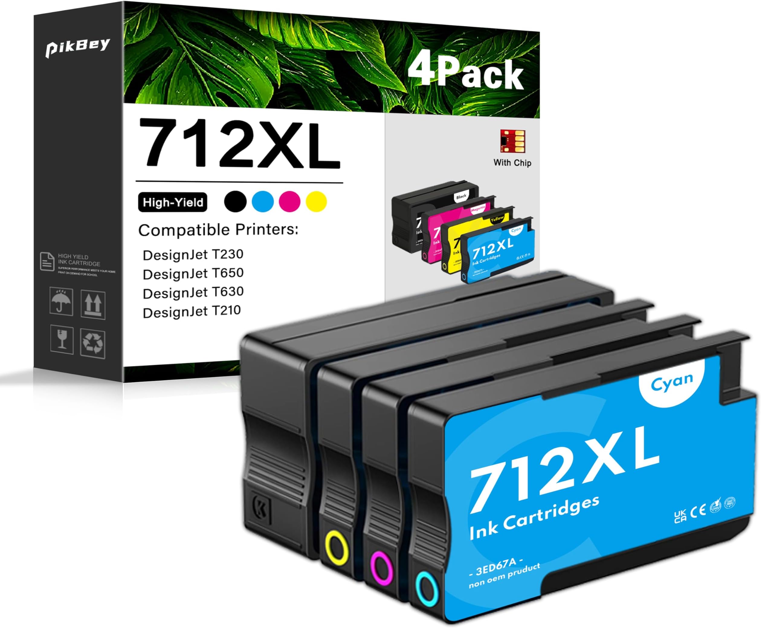 Amazon.com: 711XL High Yield Ink Cartridge Bundle (4-Pack, 80-ml Black ...