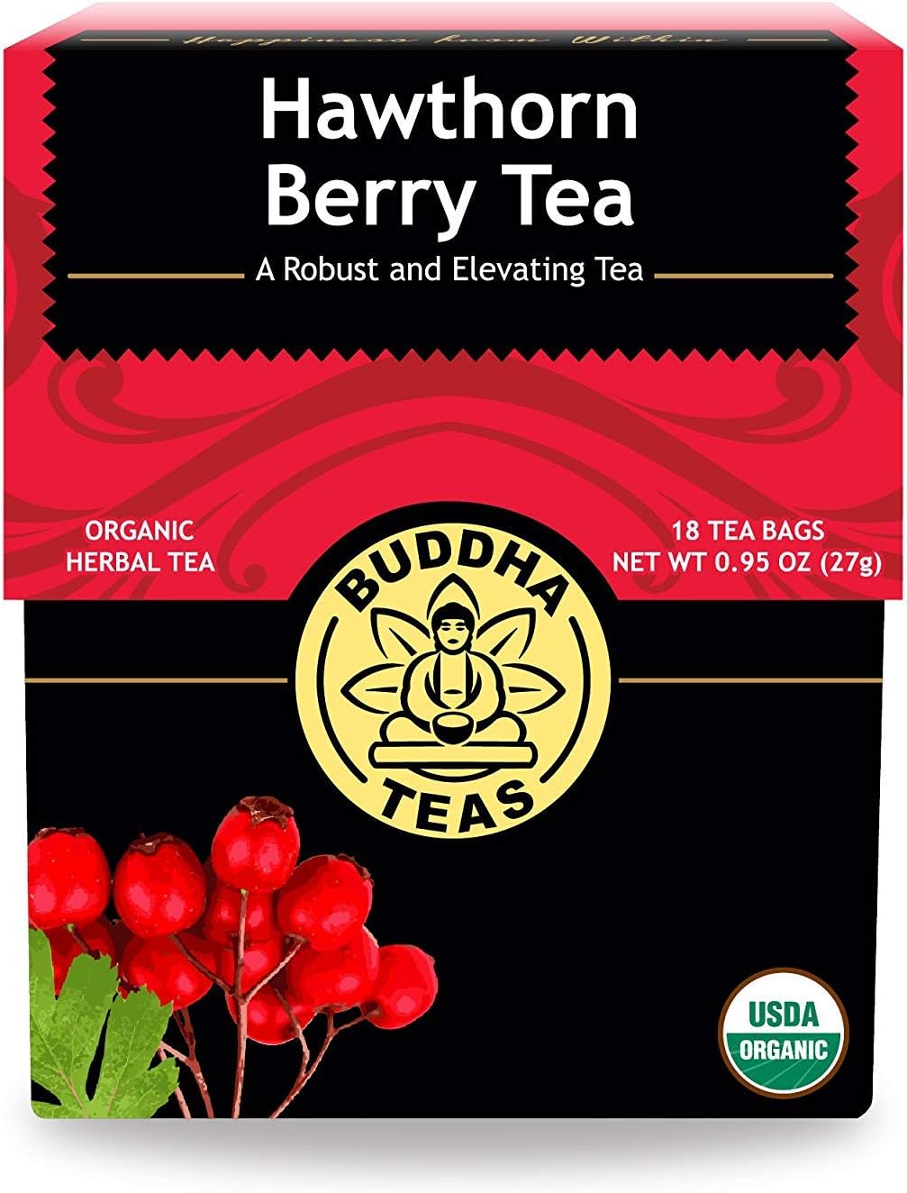 Amazon.com : Buddha Teas Organic Hawthorn Berry Tea - OU Kosher, USDA ...