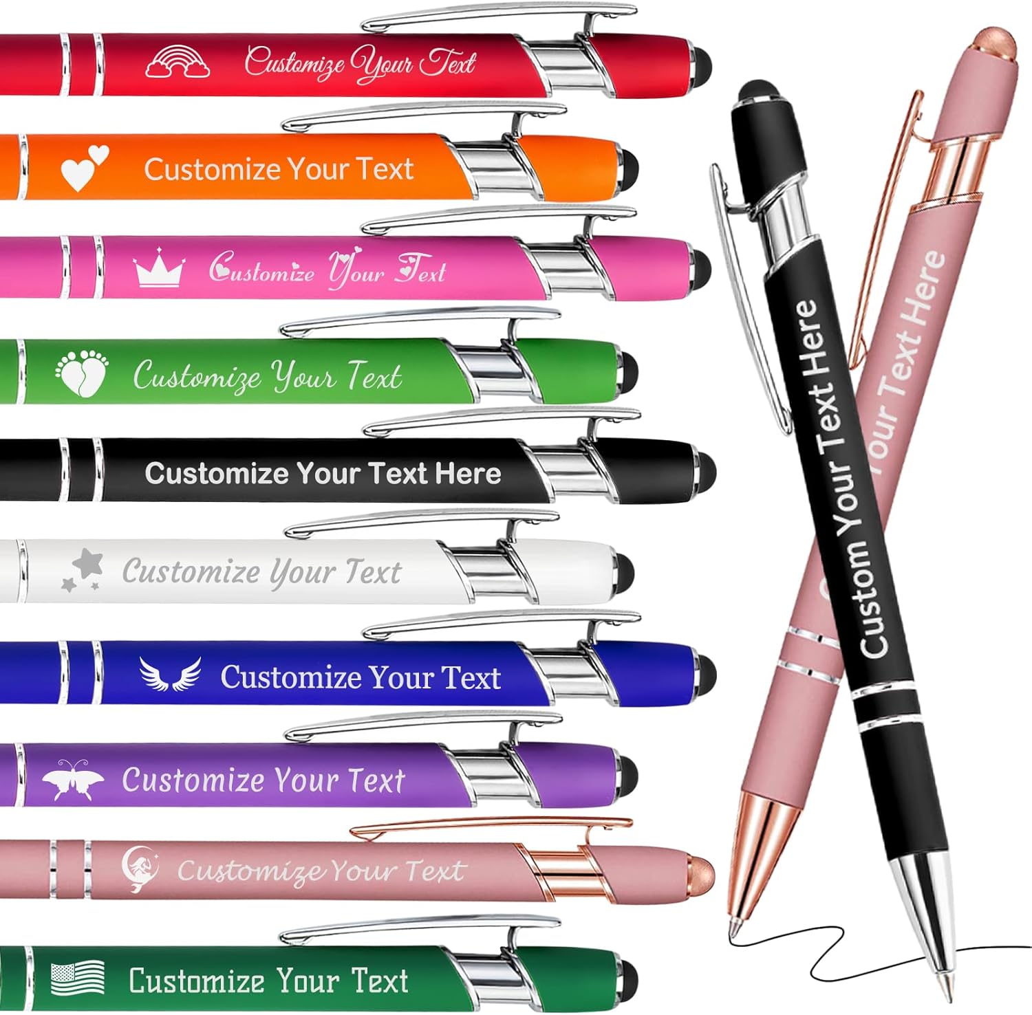 Amazon.com : Personalized Pens Bulk Custom Pens with Logo Name 10 Pack ...