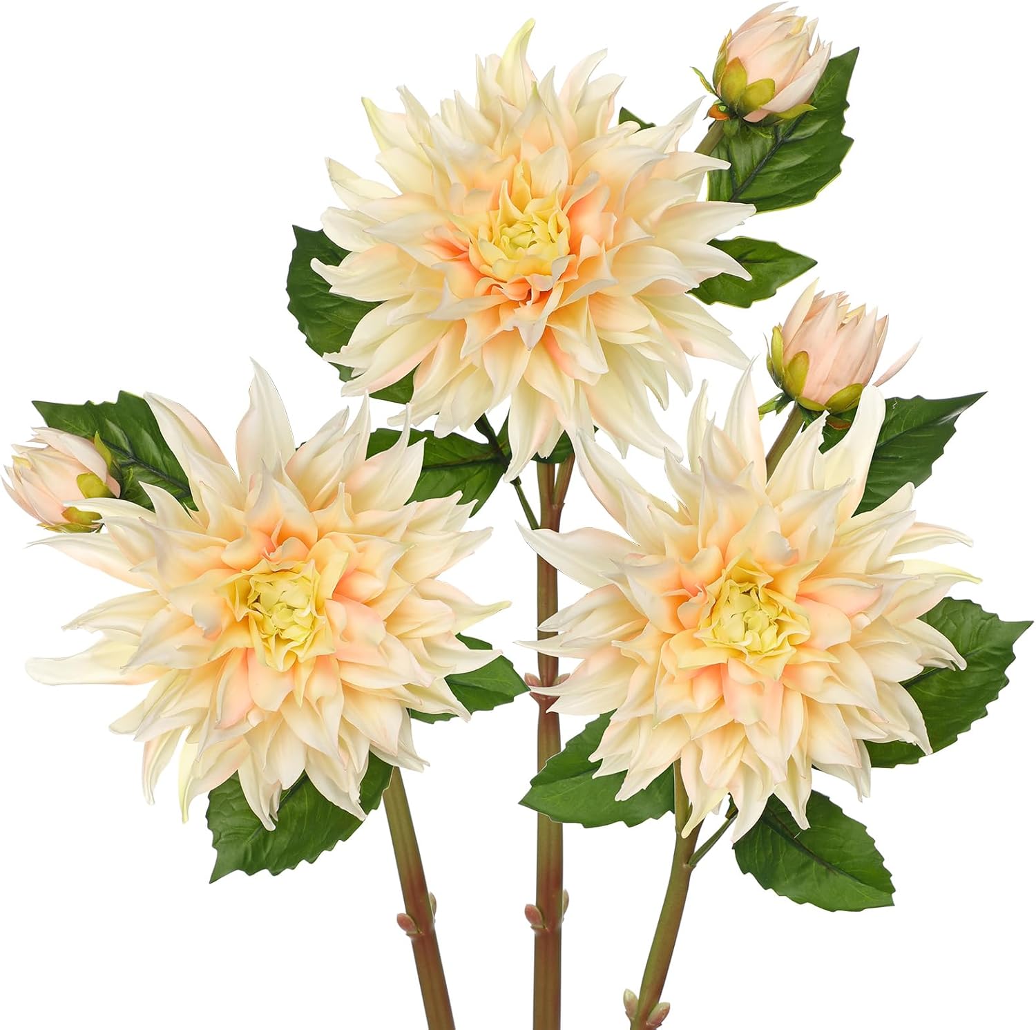 Amazon.com: Arborus Artificial Dahlia Flowers – Set of 3 | 27.9" Tall ...