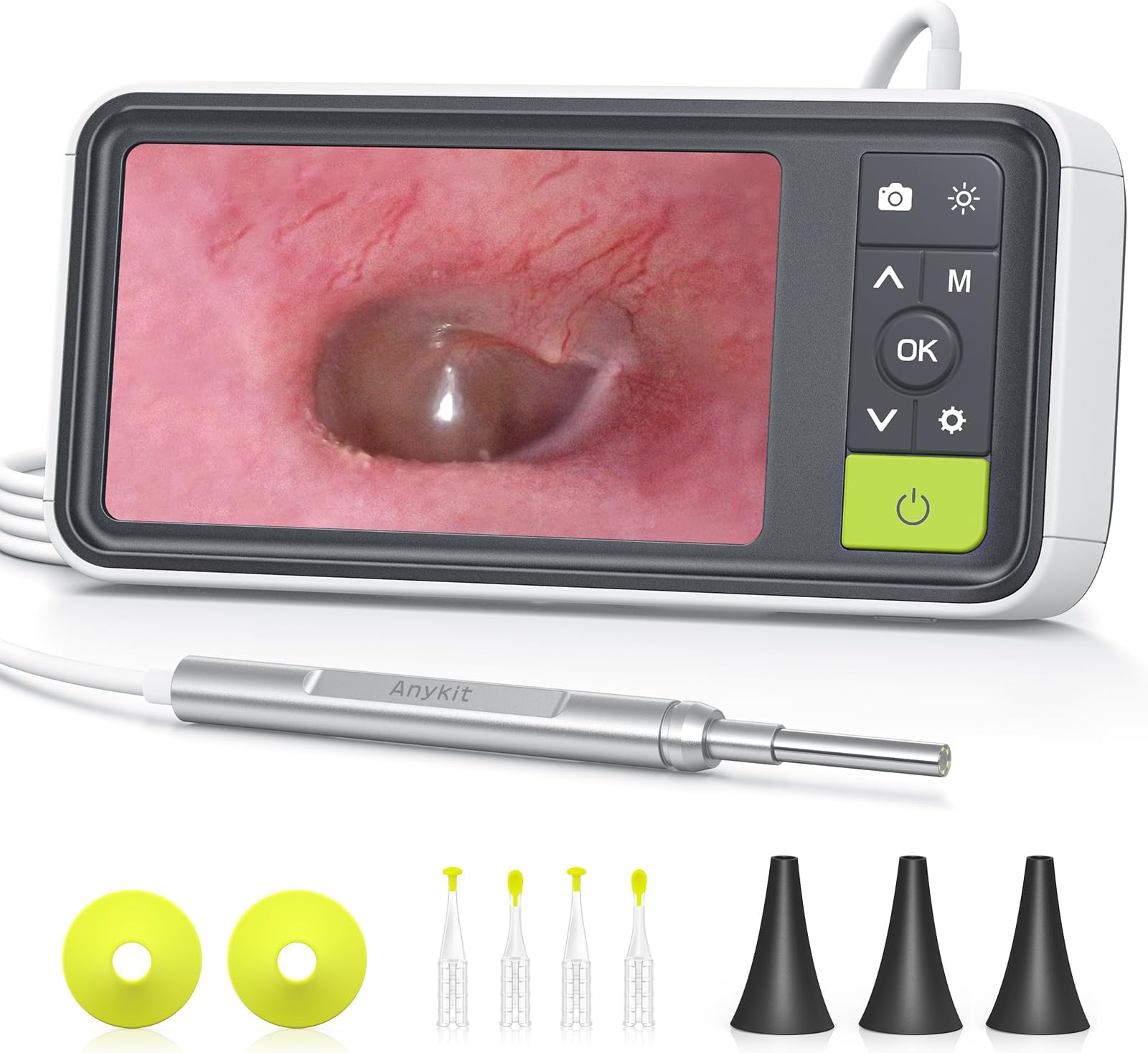 Amazon.com: Anykit 3.9 mm Visual Digital Otoscope with 6 LED Lights and ...