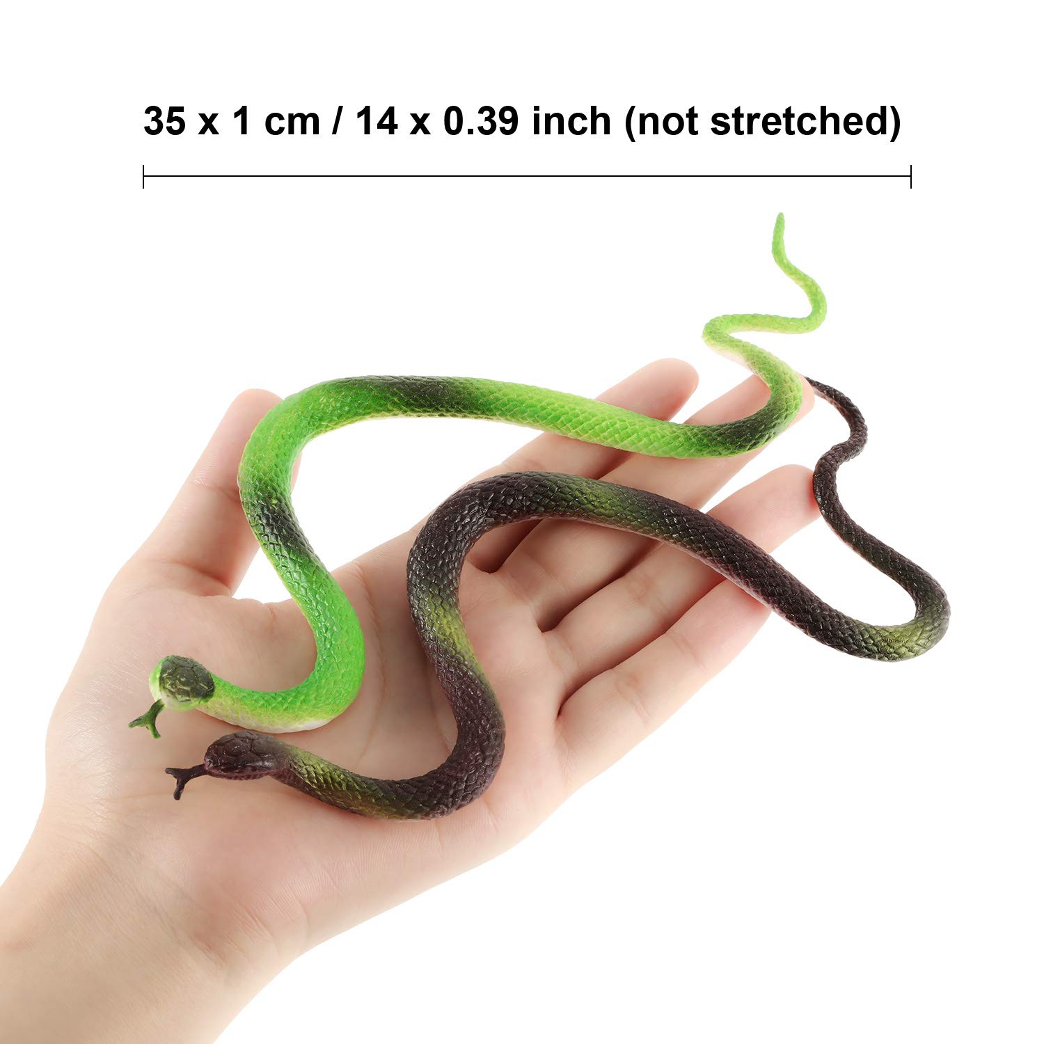 16 Pieces Rubber Snakes Small Snake Fake Snake Toys Realistic Rain ...