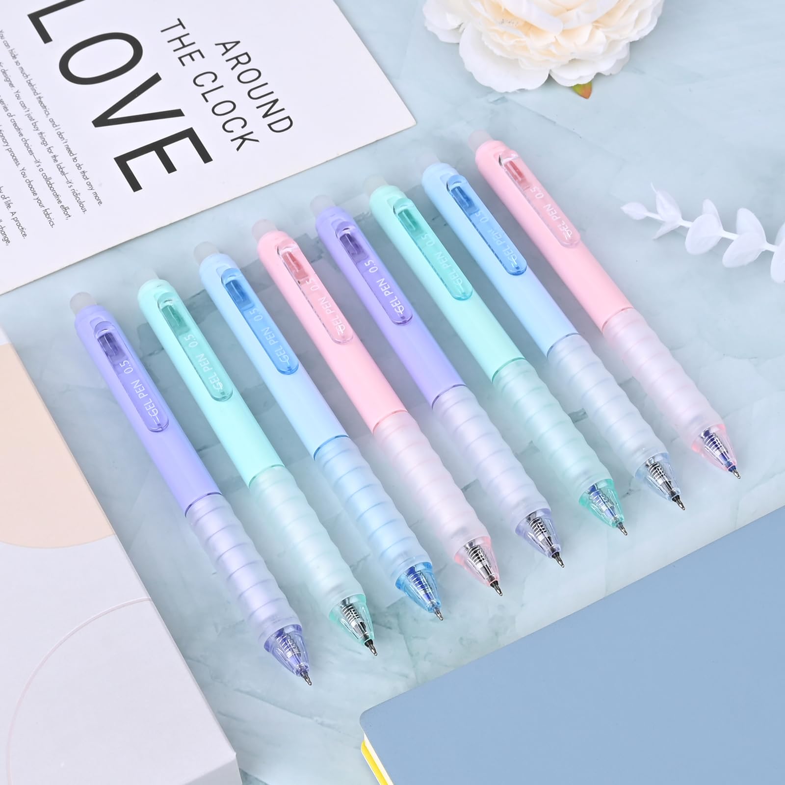 Temiary 8Pcs Retractable Erasable Gel Pens, Make Mistakes Disappear ...