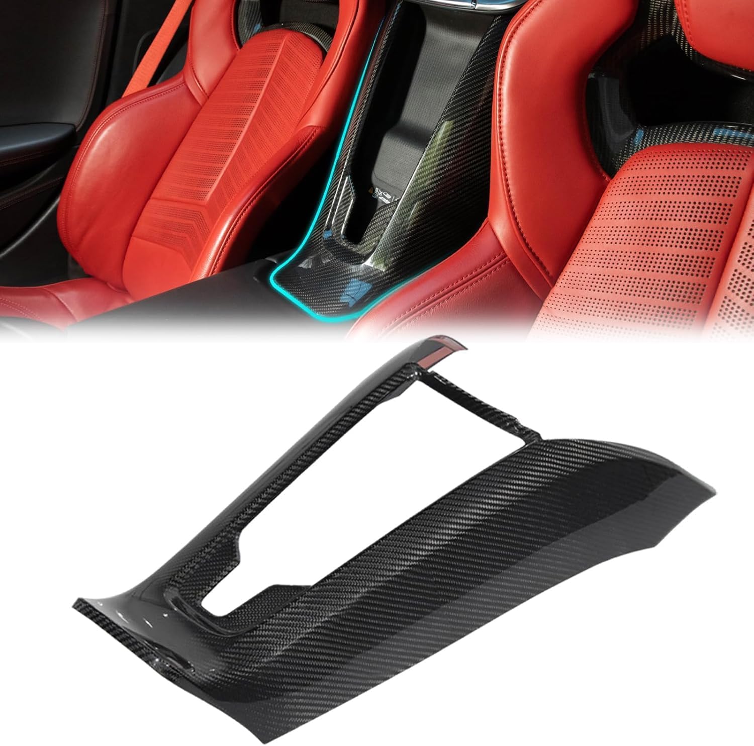 Amazon.com: etesan Real Carbon Fiber Center Control Cover Trim fit for ...