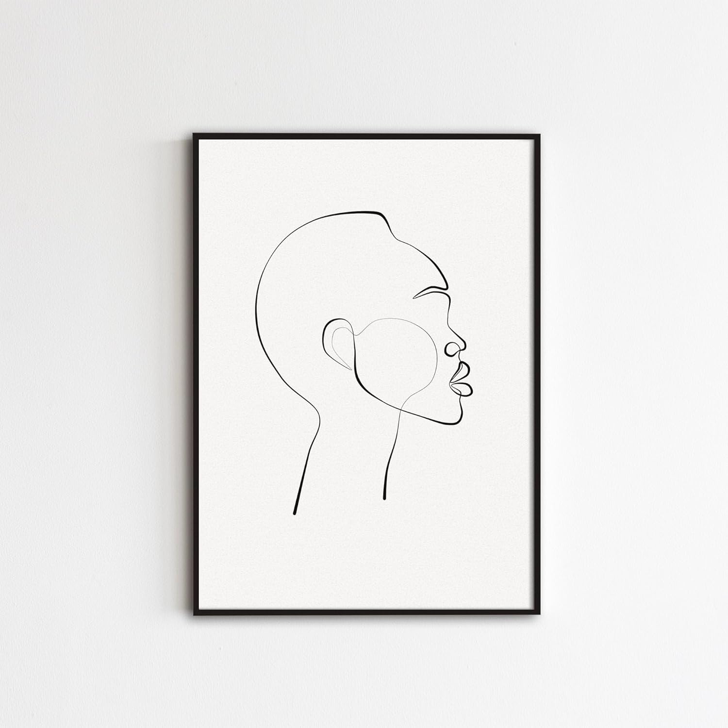 Amazon.com: African American Line Art, Black Girl Face Outline Print ...