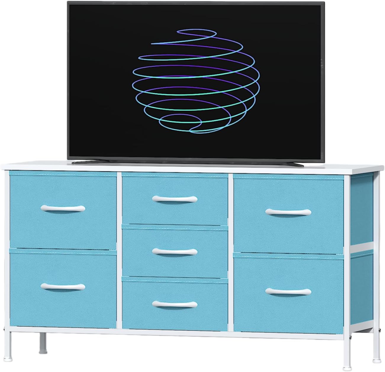 Feonase Bedroom Chest of Drawers, Small Dresser with 7 Fabric Drawers ...