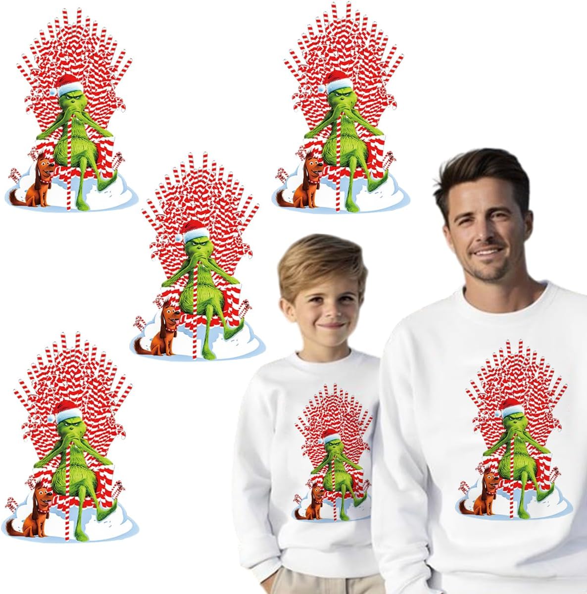 Amazon.com: Christmas Iron on Patches Decals Grinchs Christmas Heat ...