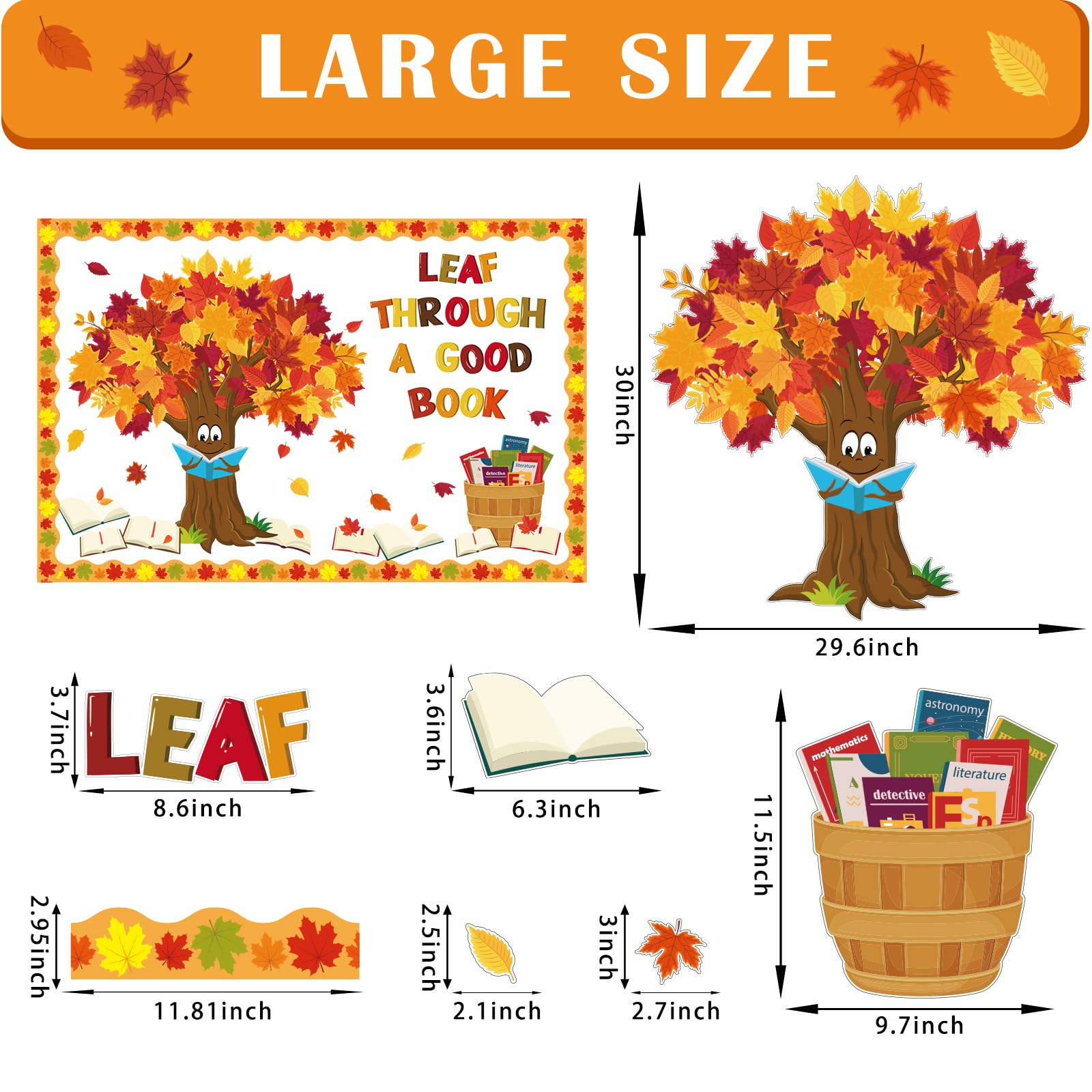 Fall Bulletin Board Decorations Set Fall Reading Bulletin Board Kit ...