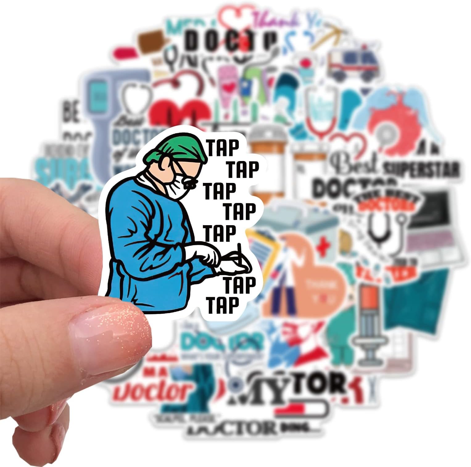 Amazon.com: 52 Pieces Doctor Nurse Stethoscope Stickers Medical Science ...