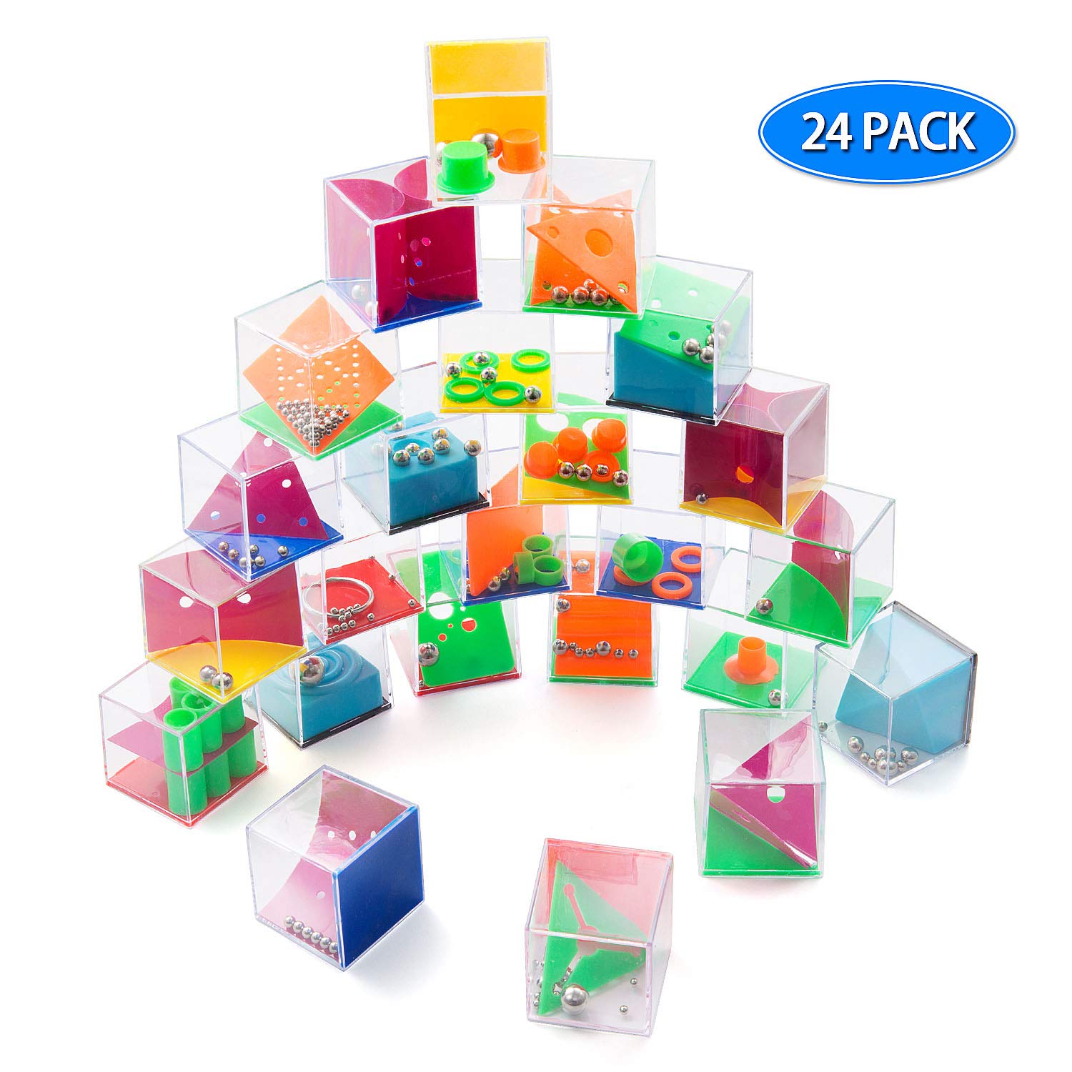 Buy Comius 24 Pcs Mini Maze Puzzle, Fidget Puzzle Box, Brain Teaser ...