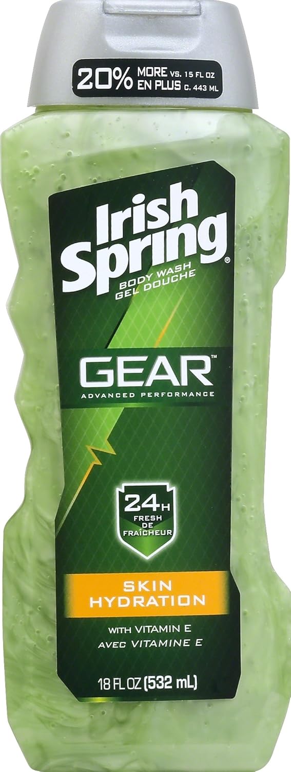 Irish Spring Gear Body Wash, Hydrating, 18 Ounce by Irish Spring ...