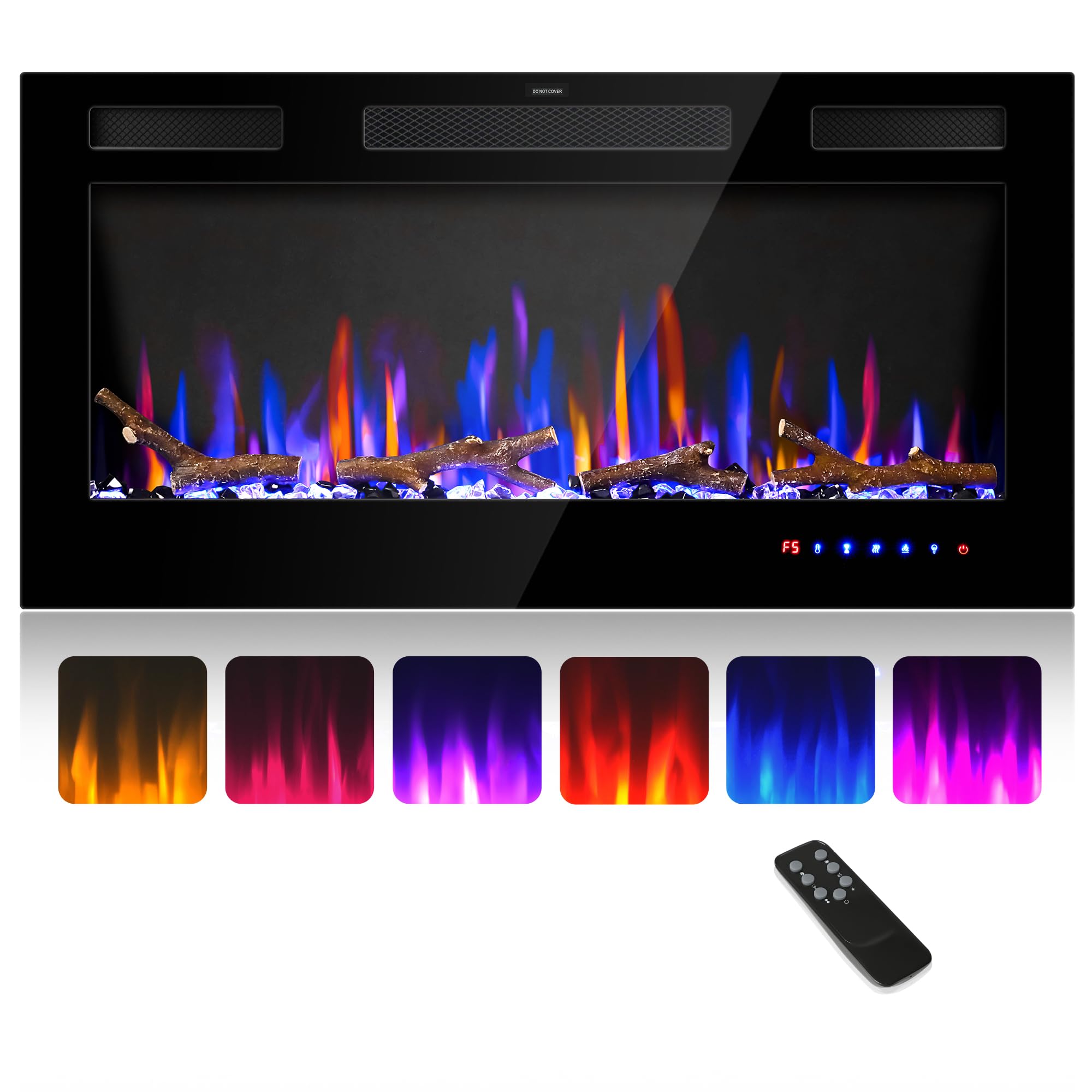 Amazon.com: 36" Electric Fireplace Inserts - Recessed Fire Place and ...