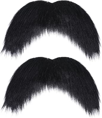 Amazon.com: 2 Sets Black Fake Mustache and Eyebrows Self Adhesive for ...