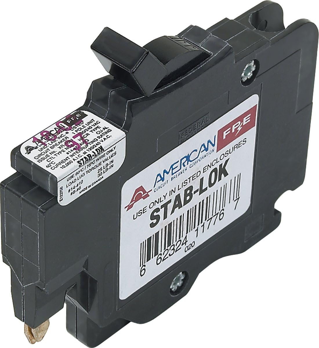American/Federal Pacific Circuit Breaker, 1-Pole 15-Amp Thin Series ...