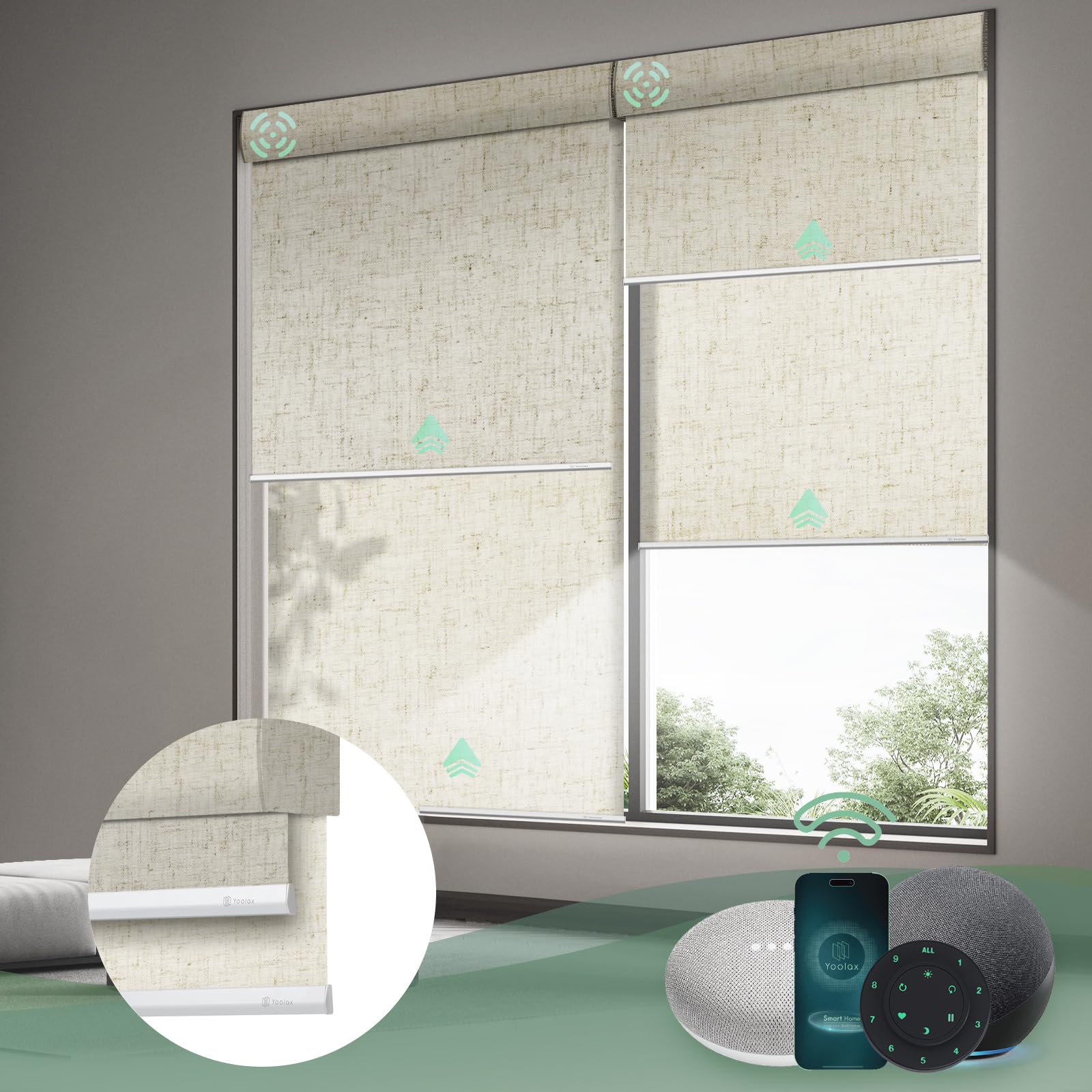 Amazon.com: Yoolax Motorized Dual Roller Shades for Window with Remote ...