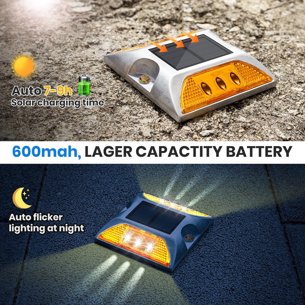 NPKRRSK Marcador de pavimento elevado solar de alto brillo IP68 ...