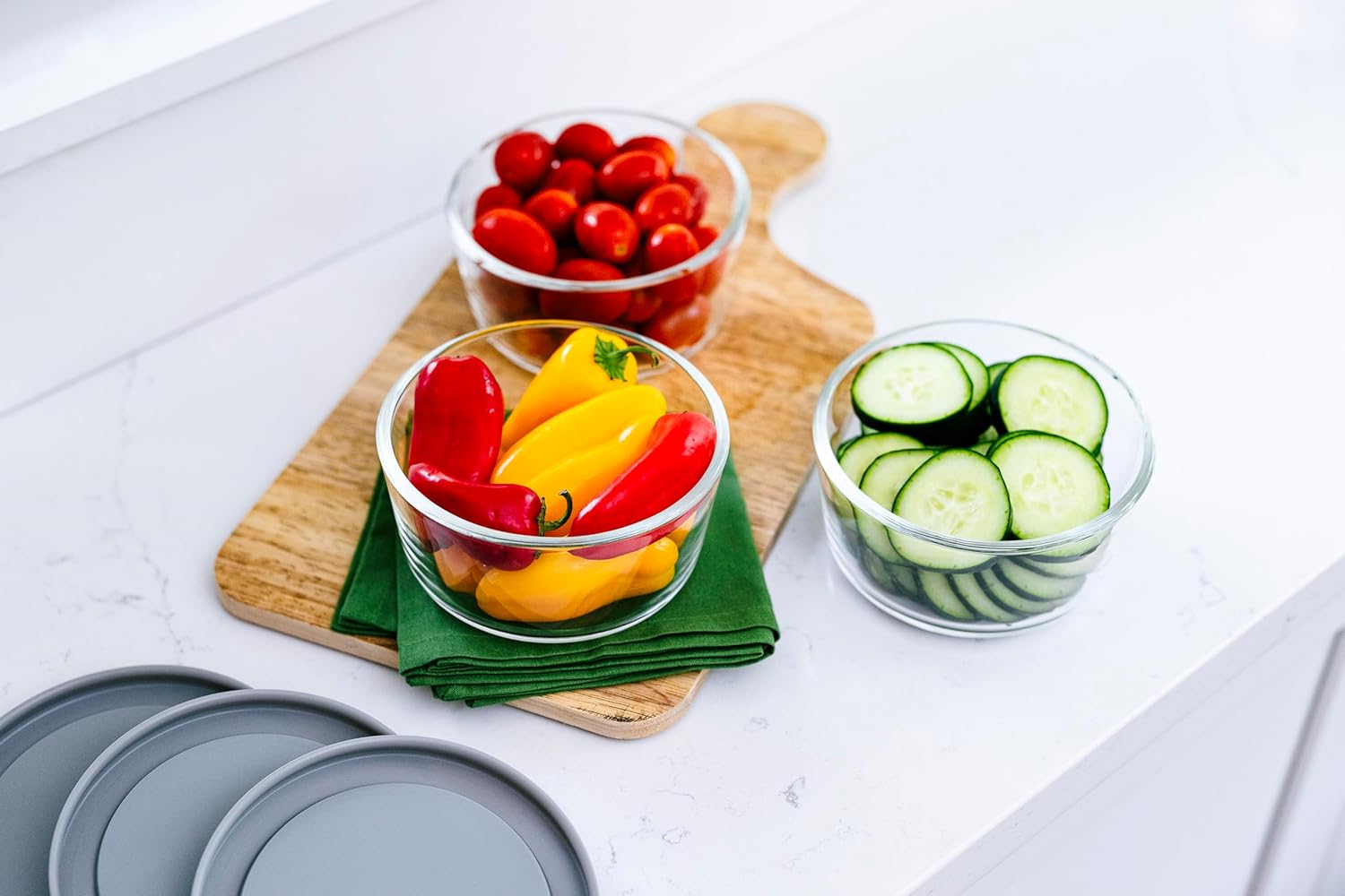 DURA LIVING Contenedores de vidrio para almacenamiento de alimentos ...