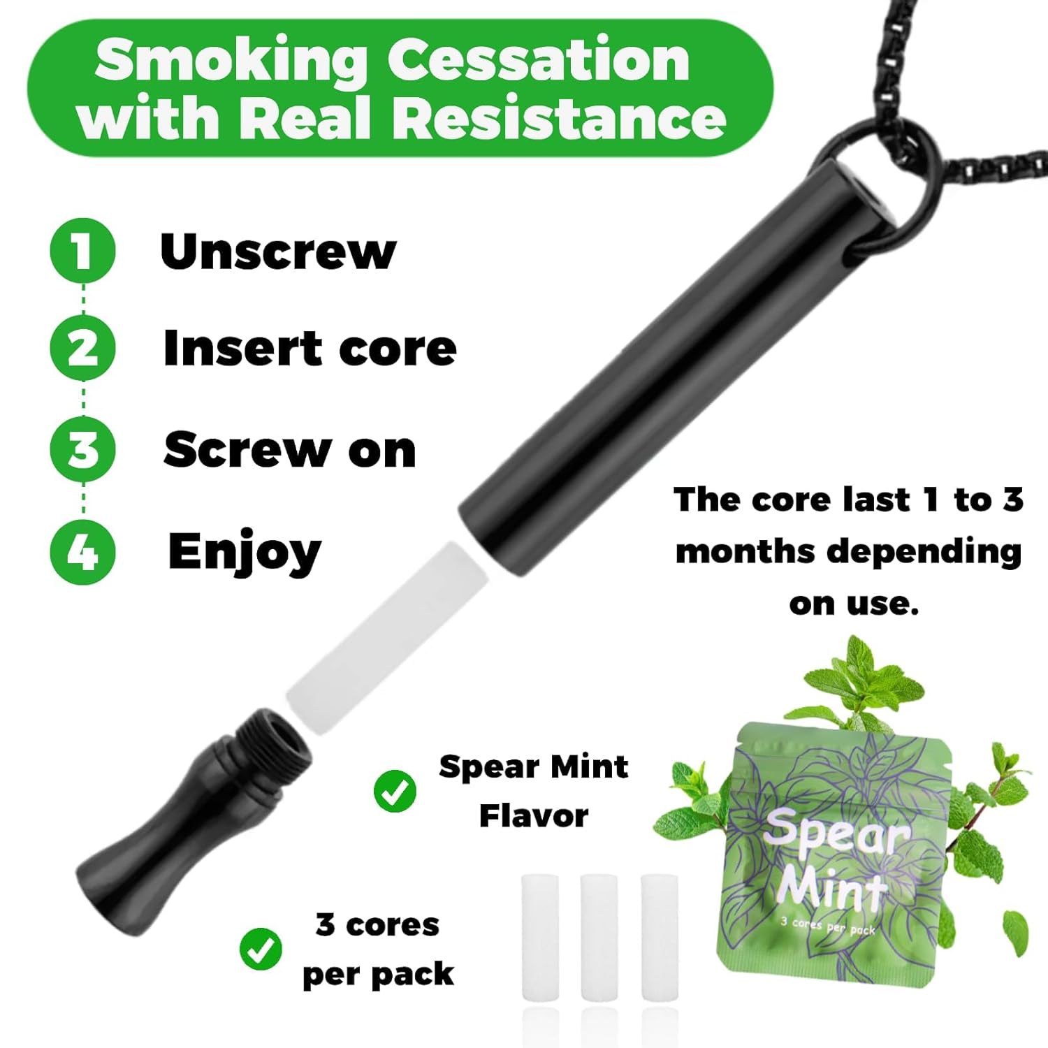 Colar Respiratório para Parar de Fumar e Vaporizar com Cápsulas ...