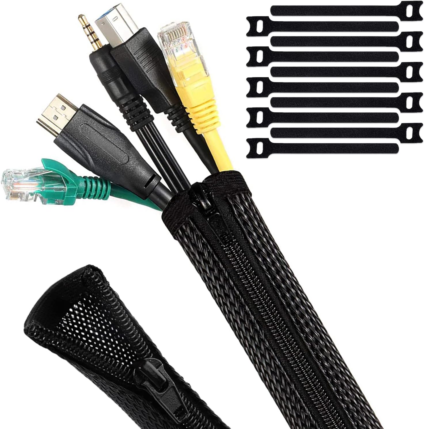 Fisual Expandable Zip Up Cable Tidy (1 Metre, Black): Amazon.co.uk: DIY ...