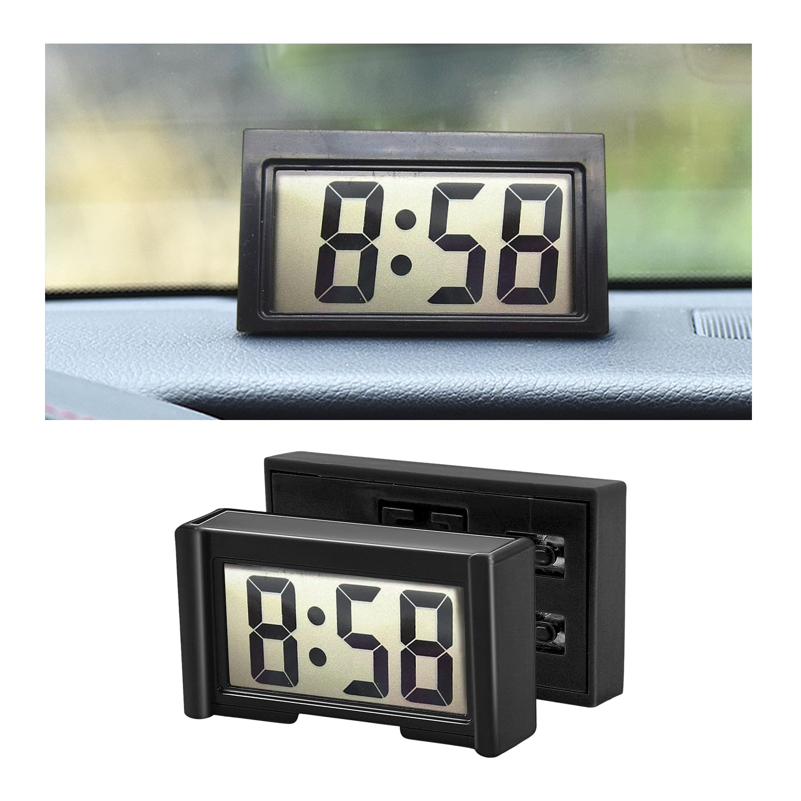 Amazon.com: Suvnie Mini Car Clock, Auto Digital Watch with LCD Time ...