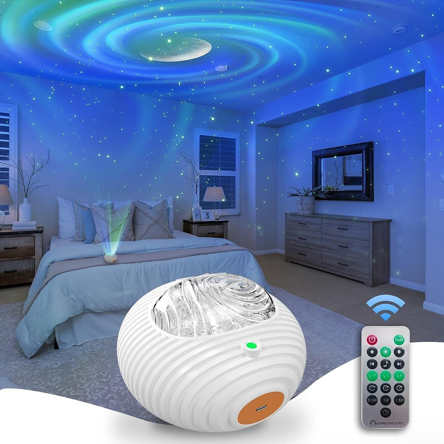 HEHEXIQH Ocean Wave Projector – Water Light Projector for Bedroom, Kids ...