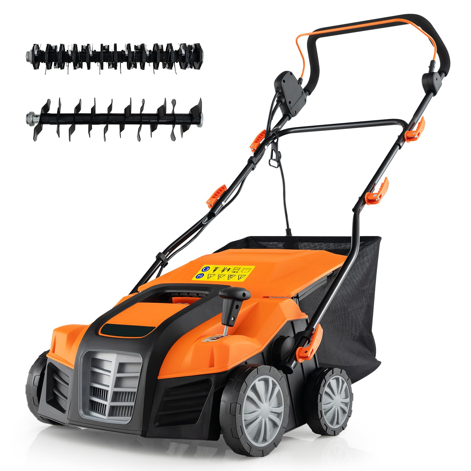 Amazon.com : Goplus 2-in-1 Scarifier and Lawn Dethatcher, 16-Inch 15A ...