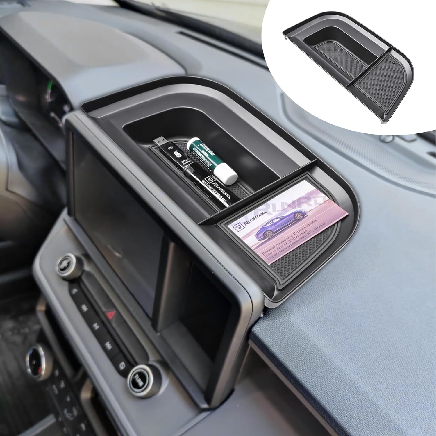 Amazon.com: RUNROAD Dashboard Organizer Interior Storage Tray ...
